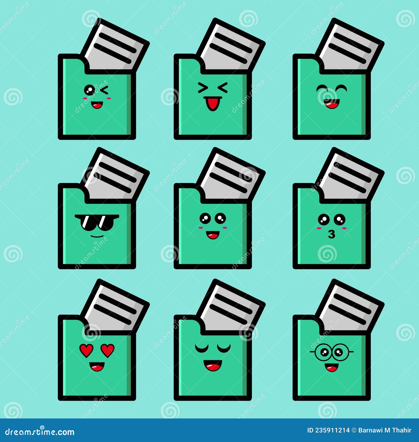 Bundle Set Document with Emotion Icon Vector Design Stock Vector ...