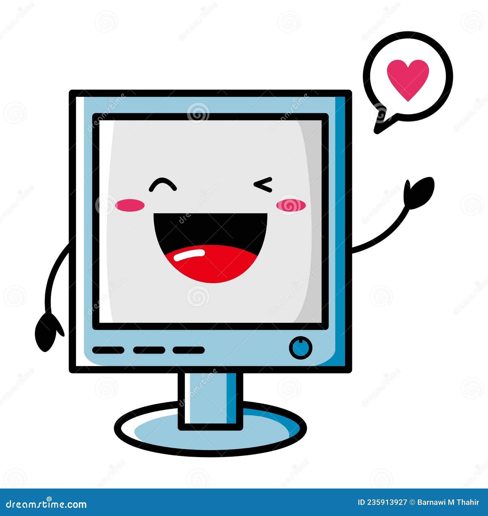 Cute Computer Mascot Vector Design Stock Vector - Illustration of ...
