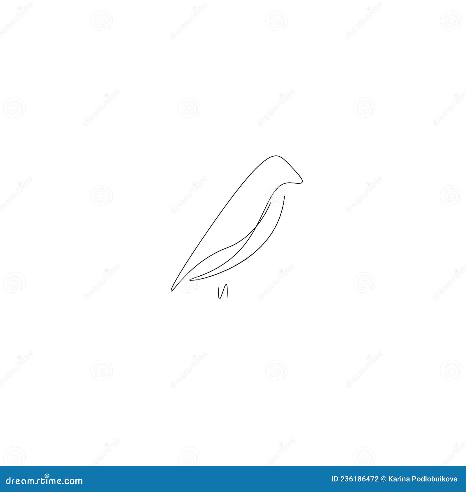 Bird Line Draw, Vector Illustration Stock Illustration - Illustration ...