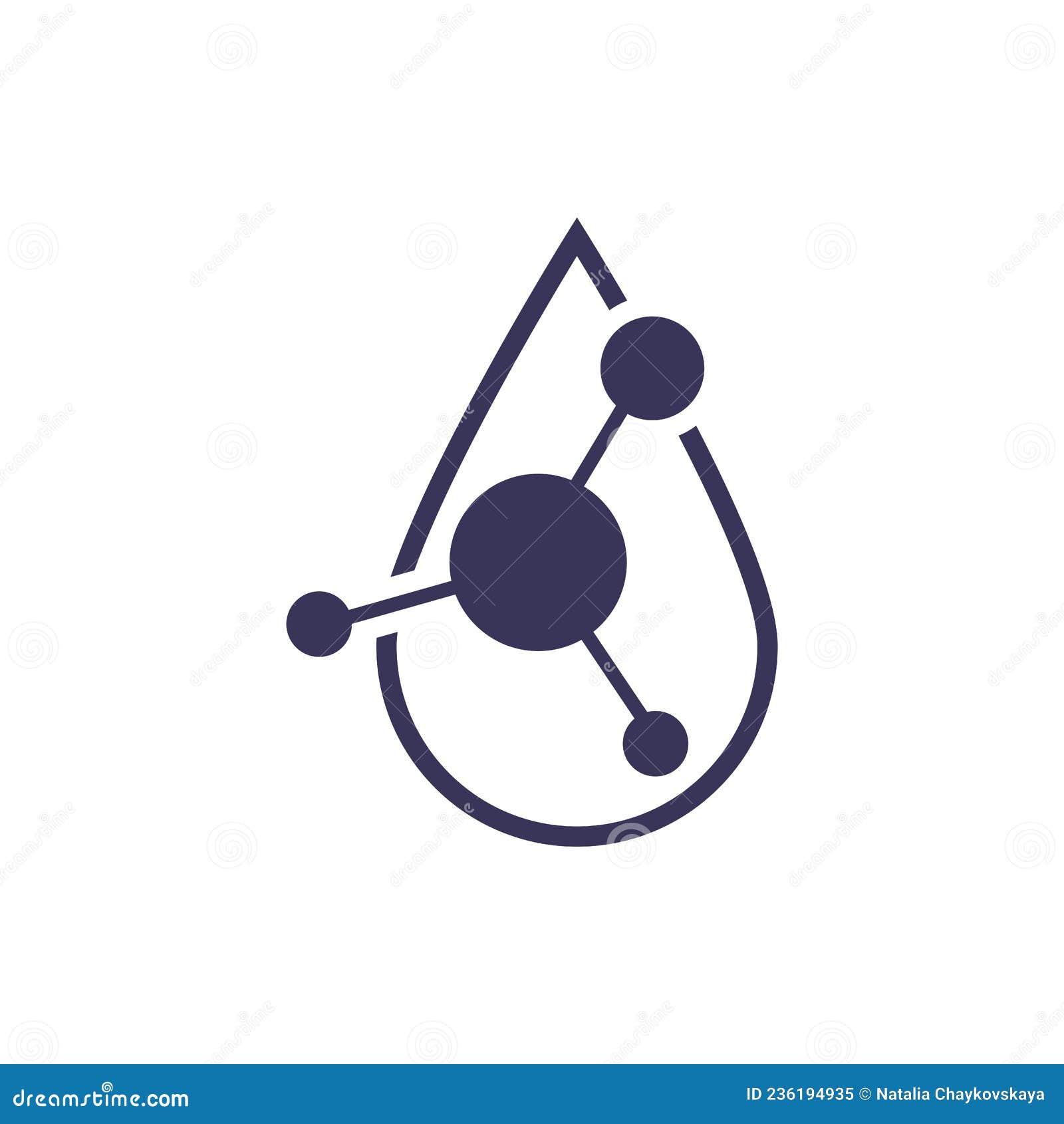 Acid Molecule Icon in Flat Style. Acid Drop Icon with Molecule, Line ...