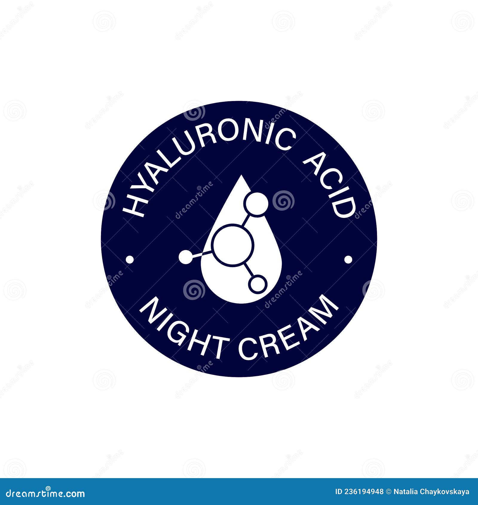 Hyaluronic Acid Icon. the Symbol of the Night Cream for Cosmetics ...