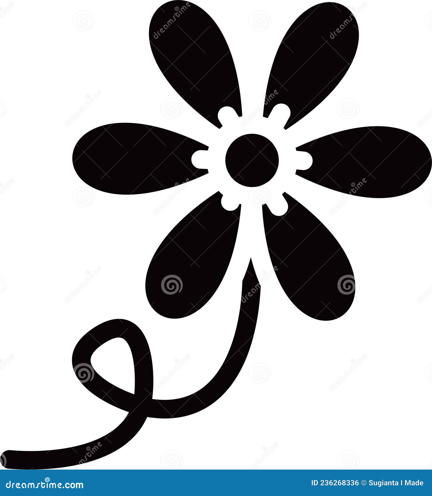 Solid flower icon vector stock illustration. Illustration of ...