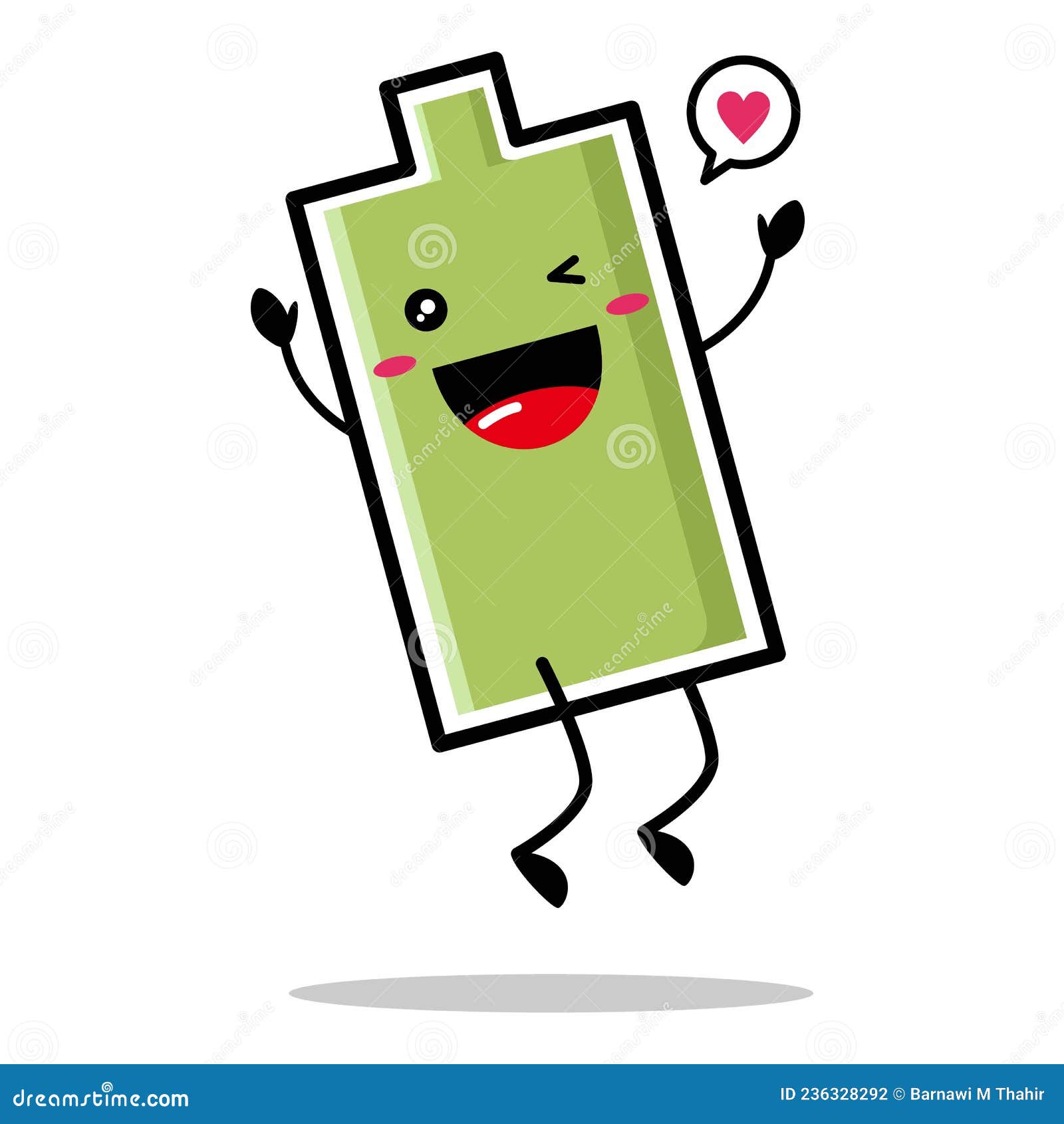 Cute Battery Mascot Vector Design Stock Vector - Illustration of ...