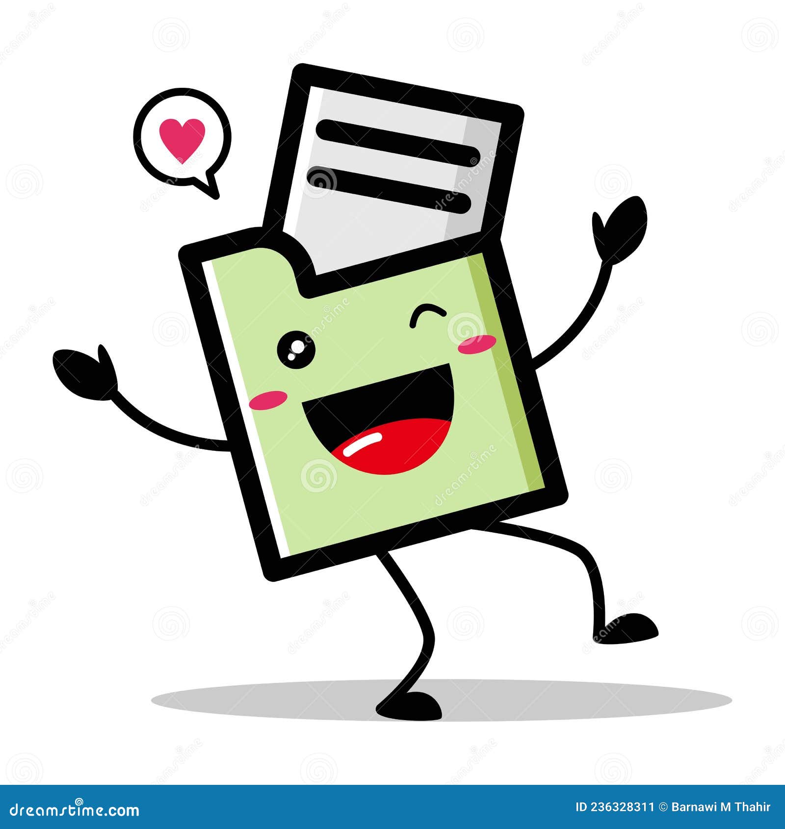 Cute Folder Mascot Vector Design Stock Vector - Illustration of archive ...