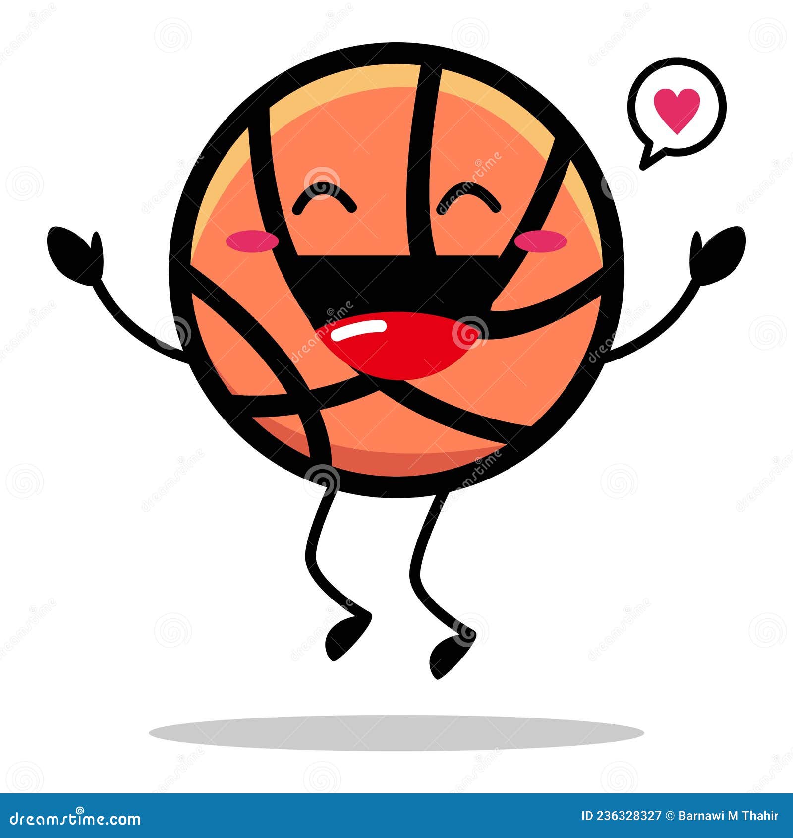 Cute Basketball Mascot Vector Design Stock Vector - Illustration of ...