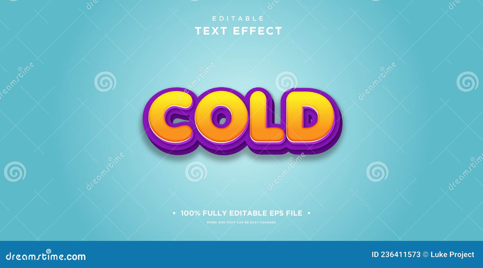 COLD Editable Illustrator Text Effect Stock Vector - Illustration of ...