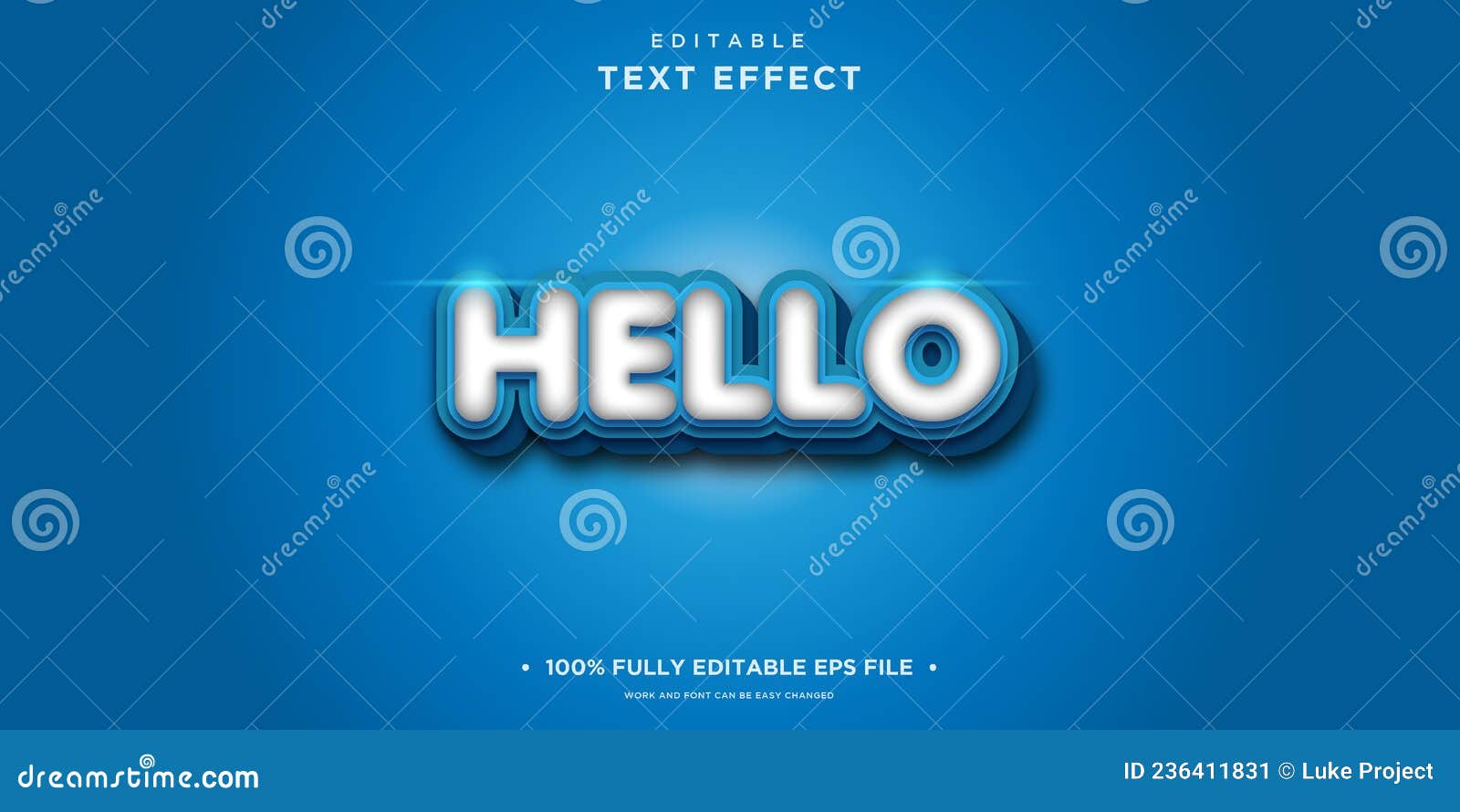 HELLO Editable Illustrator Text Effect Stock Vector - Illustration of ...