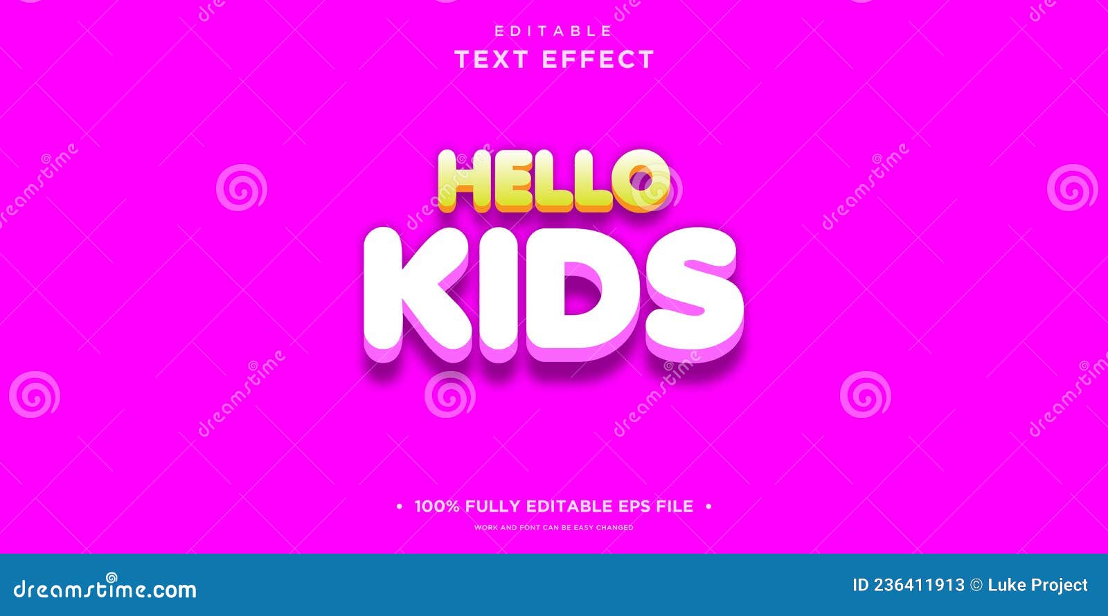 HELLO KIDS Editable Illustrator Text Effect Stock Vector - Illustration ...
