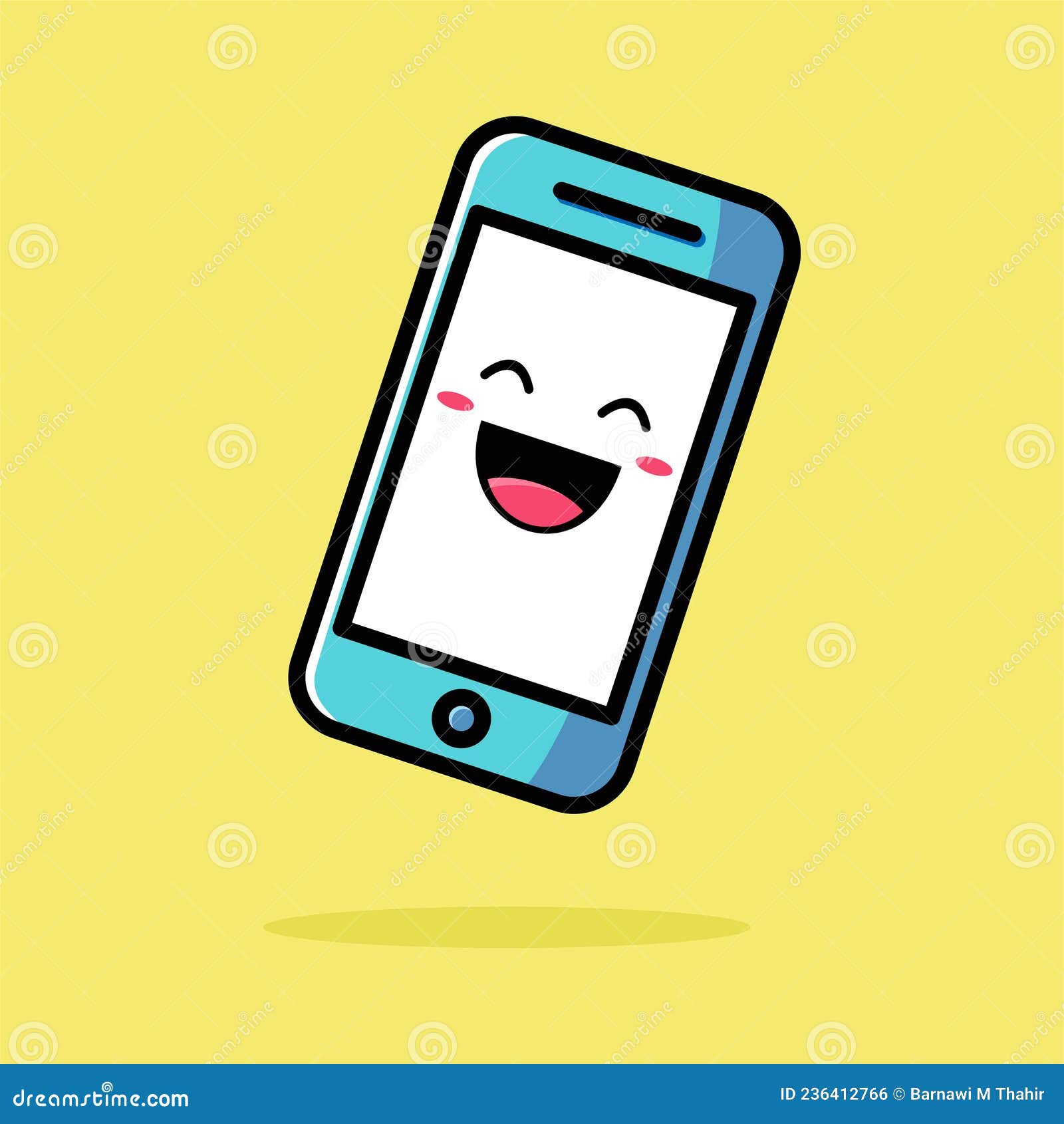 Cute Phone Cartoon Illustration Stock Vector - Illustration of gadget ...