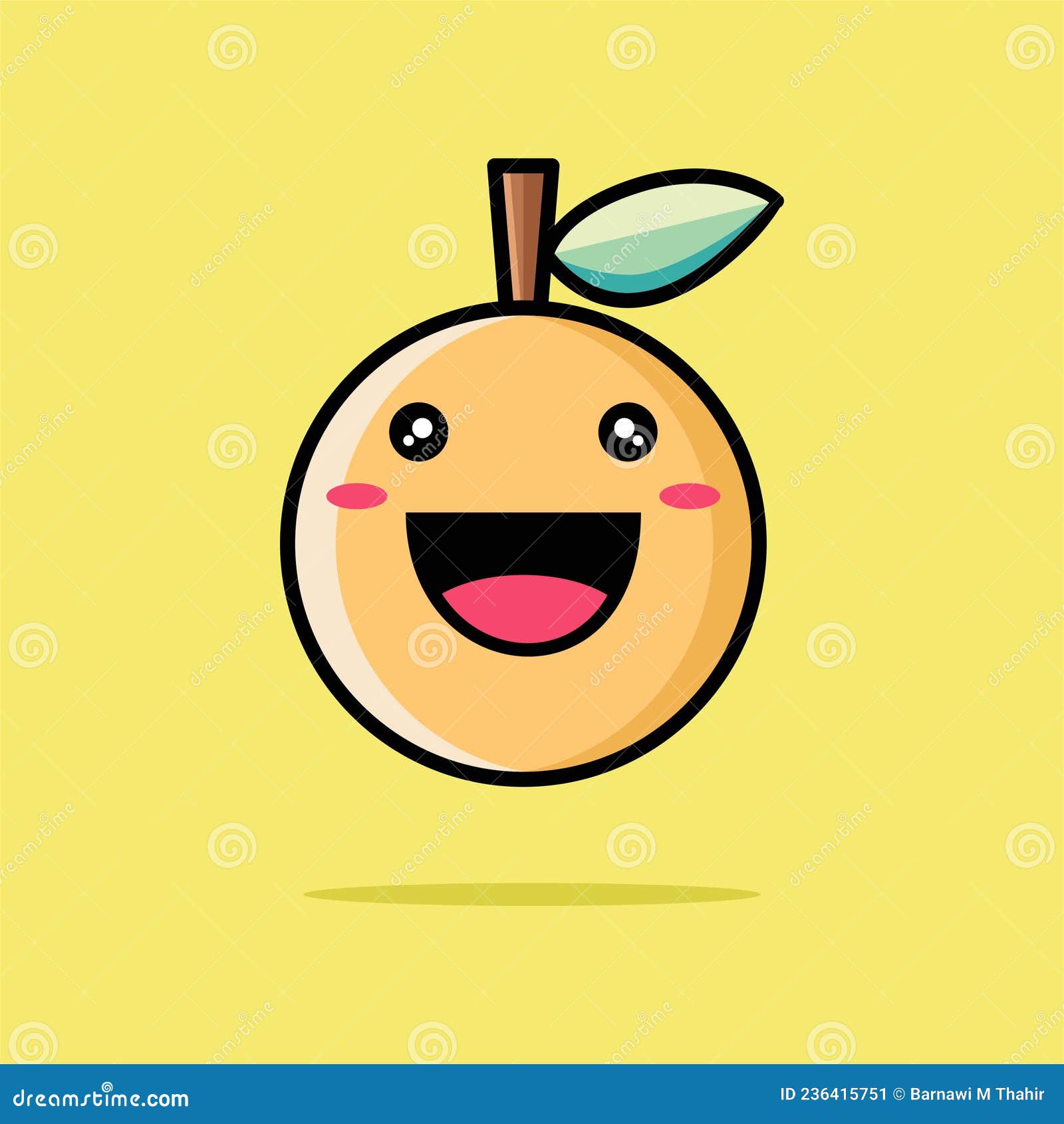 Cute orange icon cartoon stock vector. Illustration of fresh - 236415751