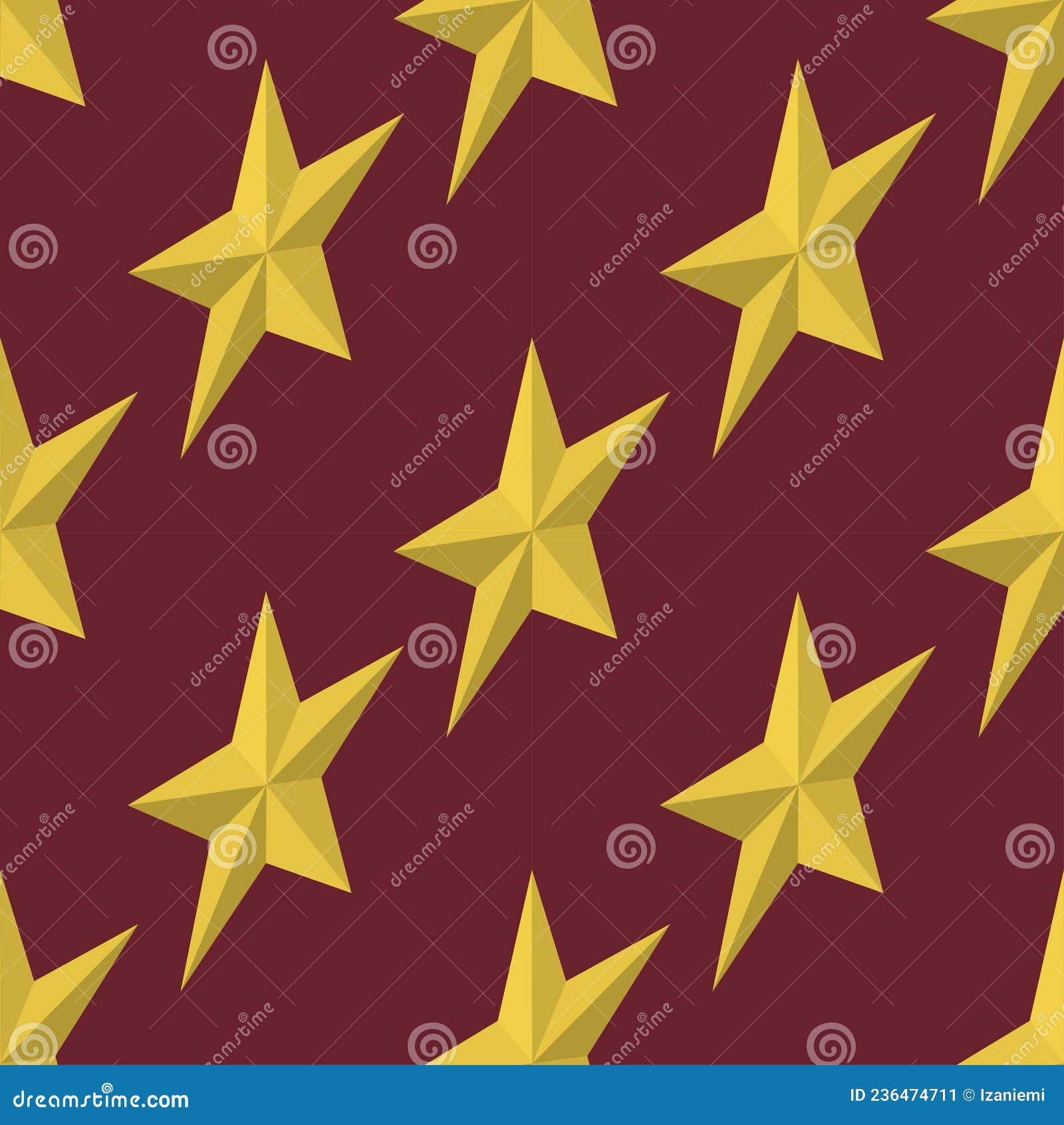 Seamless Pattern with Isometric Stars Stock Vector - Illustration of ...