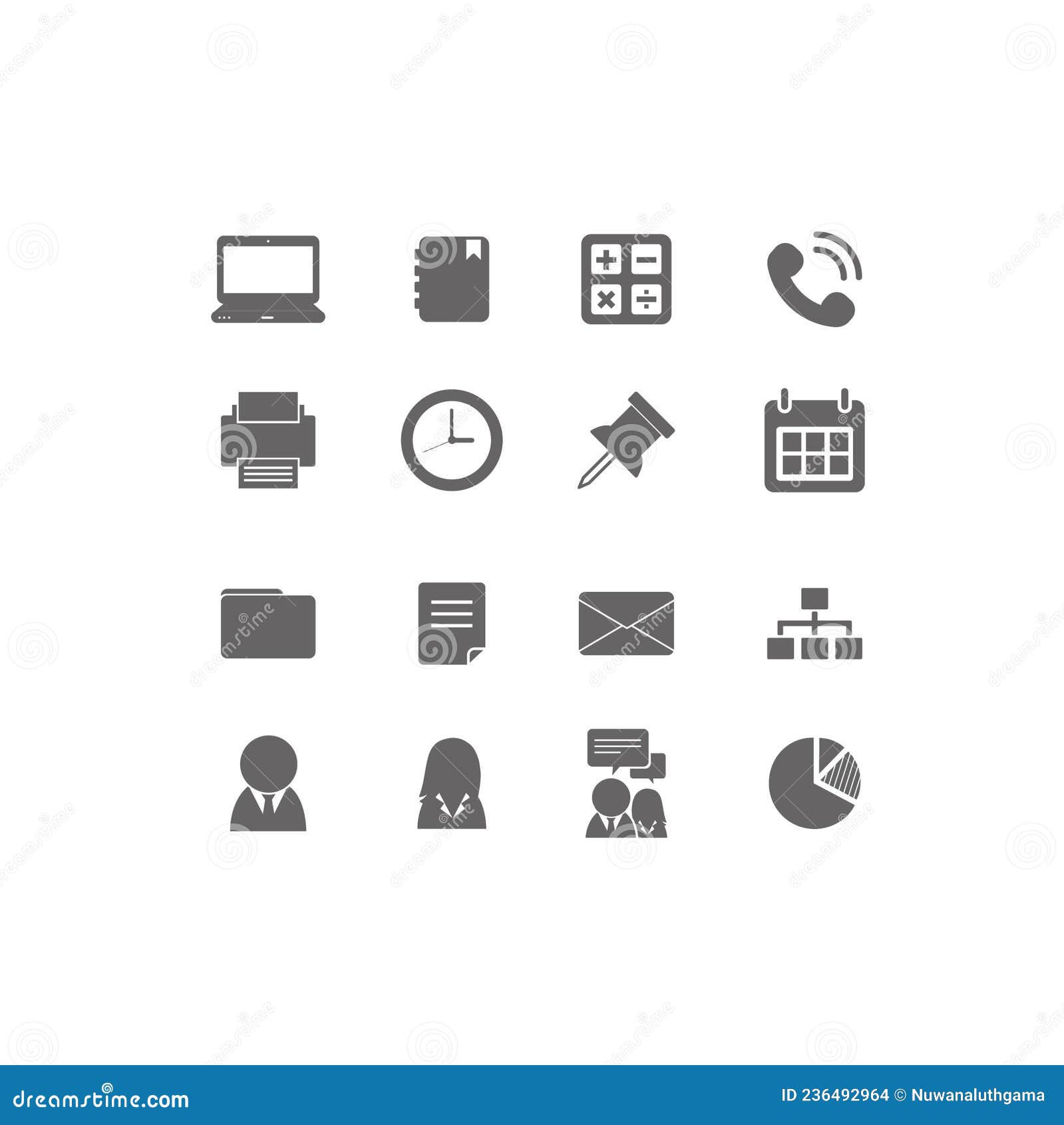 Set of Office Related Icons, Symbols and Signs Stock Vector ...