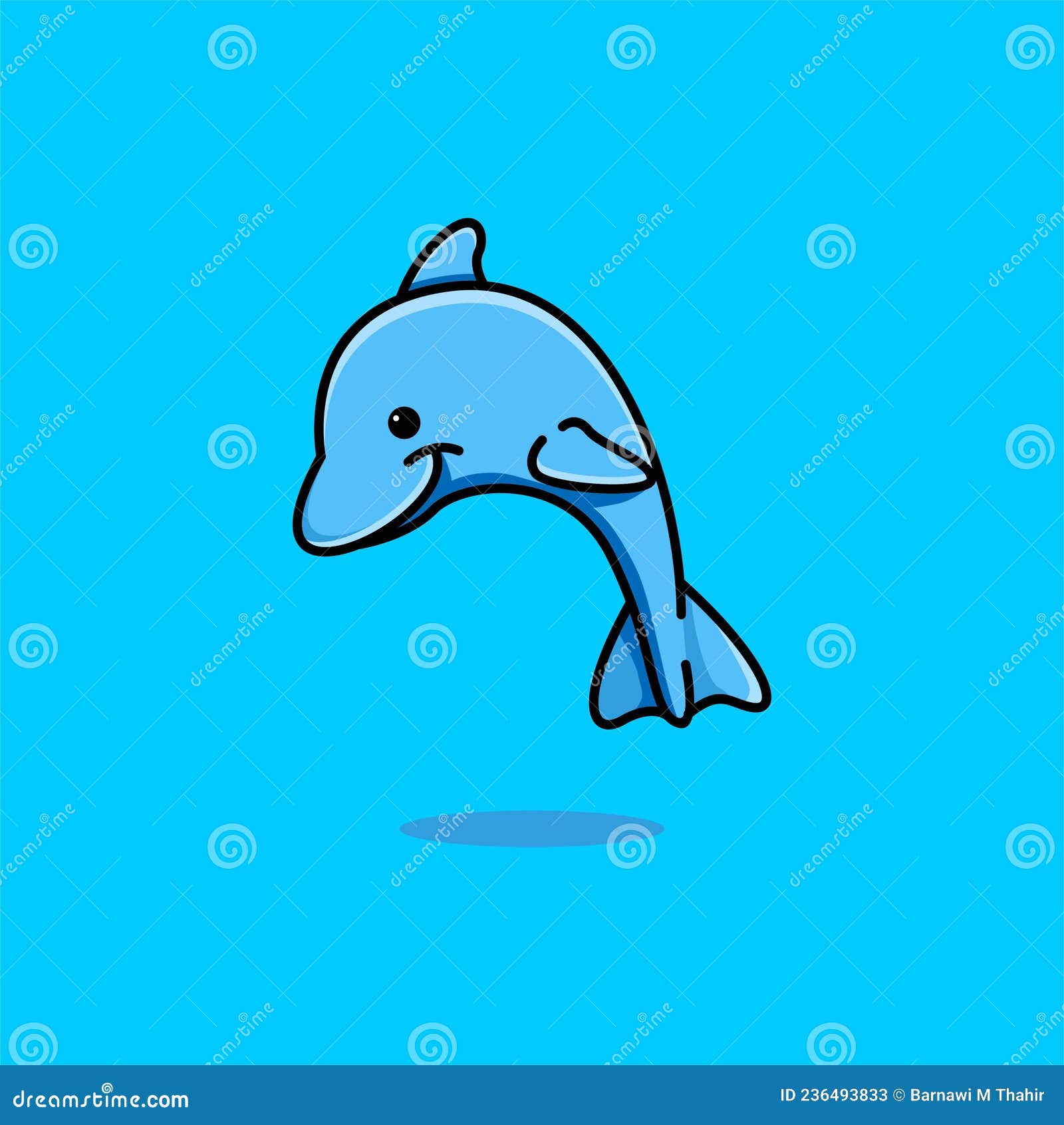Cute dolphin icon cartoon stock vector. Illustration of fish - 236493833