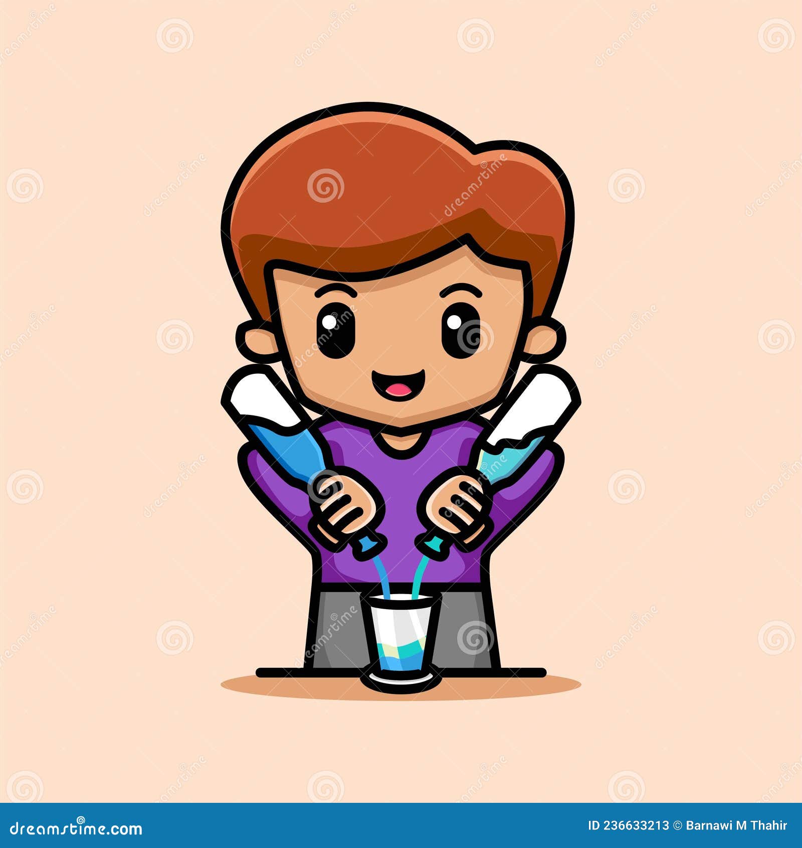 Cute Man Bartender Pouring a Cocktail, a Man Serving at the Bar Cartoon ...