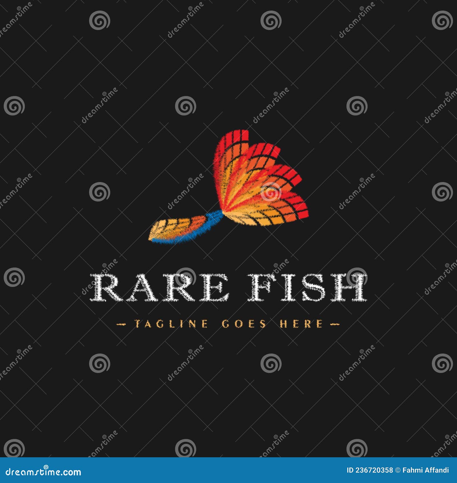 Colorful Fish Logo Inspiration Idea with a Fluffy Texture Like a ...