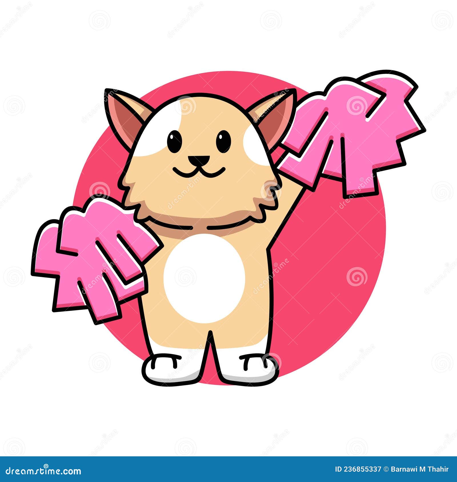 Cute Cat Cheerleader Cartoon Stock Vector - Illustration of expression ...