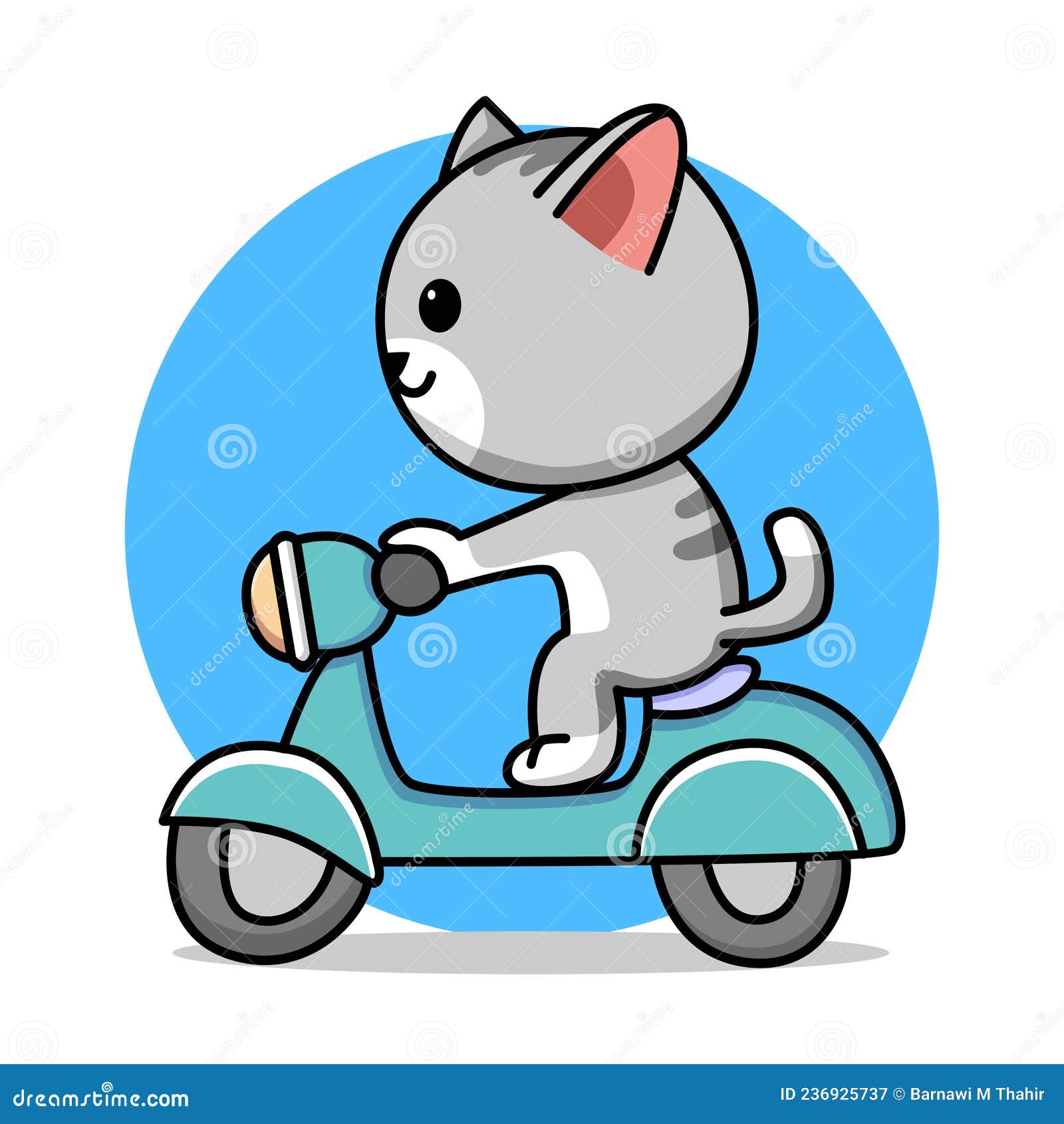 Cute Cat with Motorcycle Cartoon Stock Vector - Illustration of speed ...