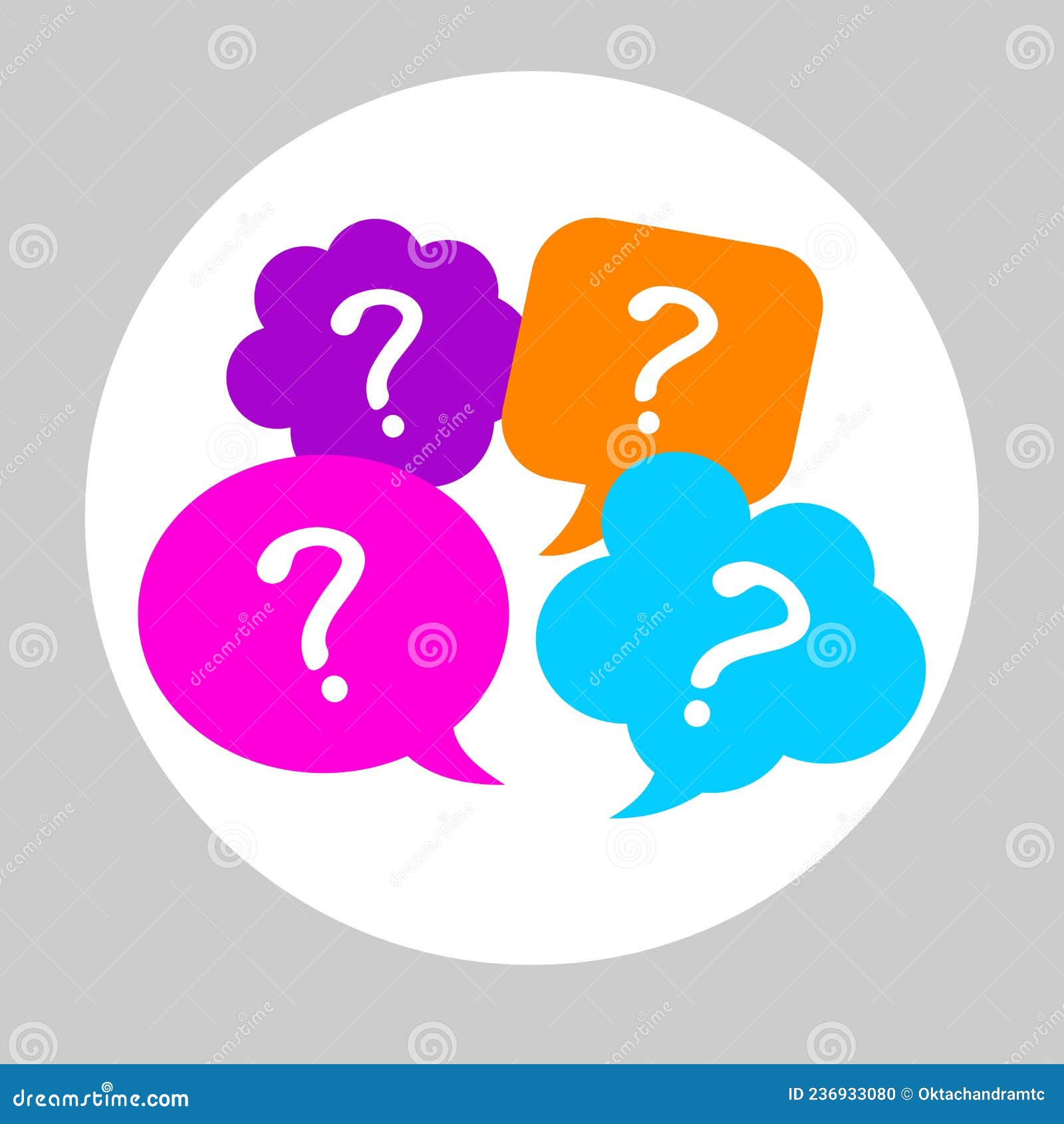 Speech Bubbles with Question Marks Icon. Stock Illustration ...
