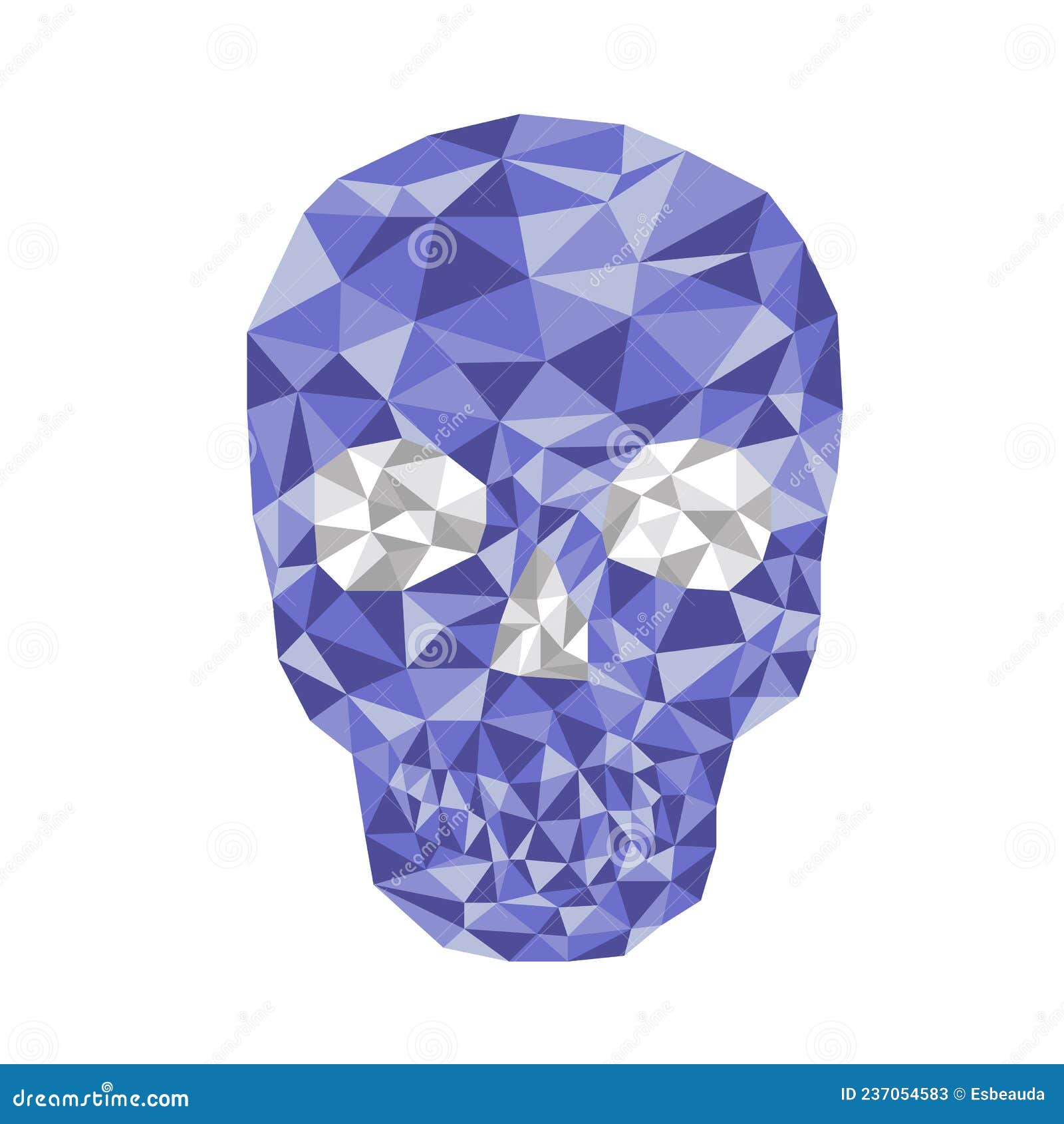 Polygonal Geometric Crystal Skull Symbol Stock Vector - Illustration of ...