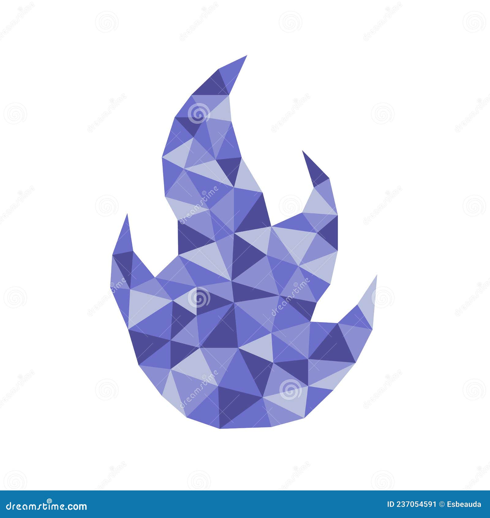 Polygonal Geometric Crystal Flame Symbol Stock Vector - Illustration of ...