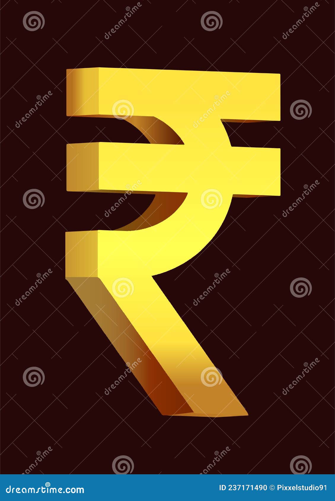 Indian Rupee 3D Vector Illustration. Stock Vector - Illustration of ...