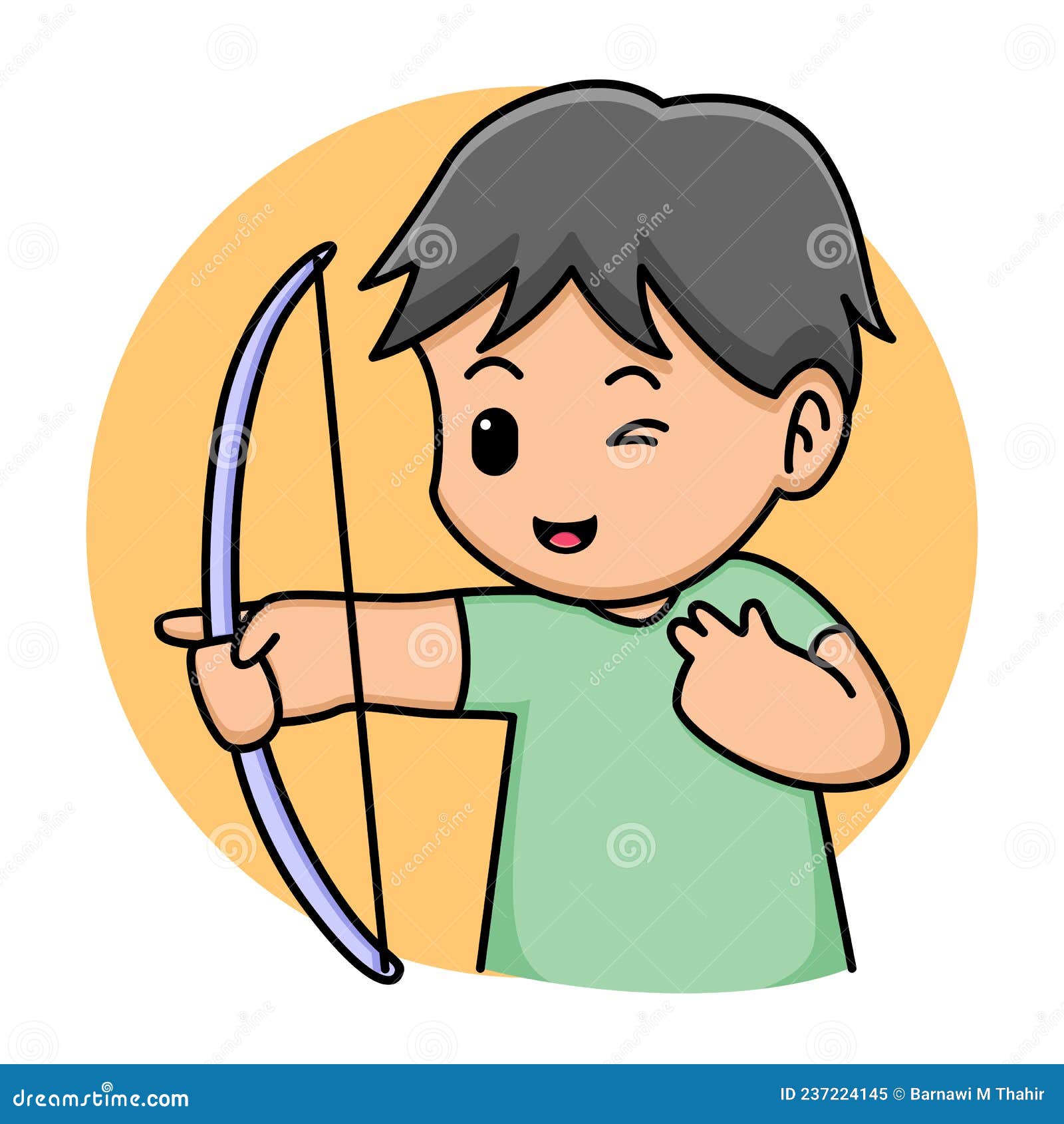 Cute Boy Archer Cartoon Vector Stock Vector - Illustration of archer ...