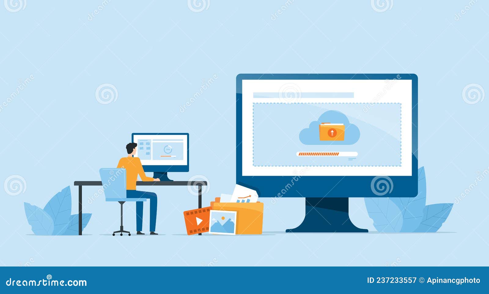 Server Working Process. Server Rack, Programmable Manipulator, Router Vector Illustration ...