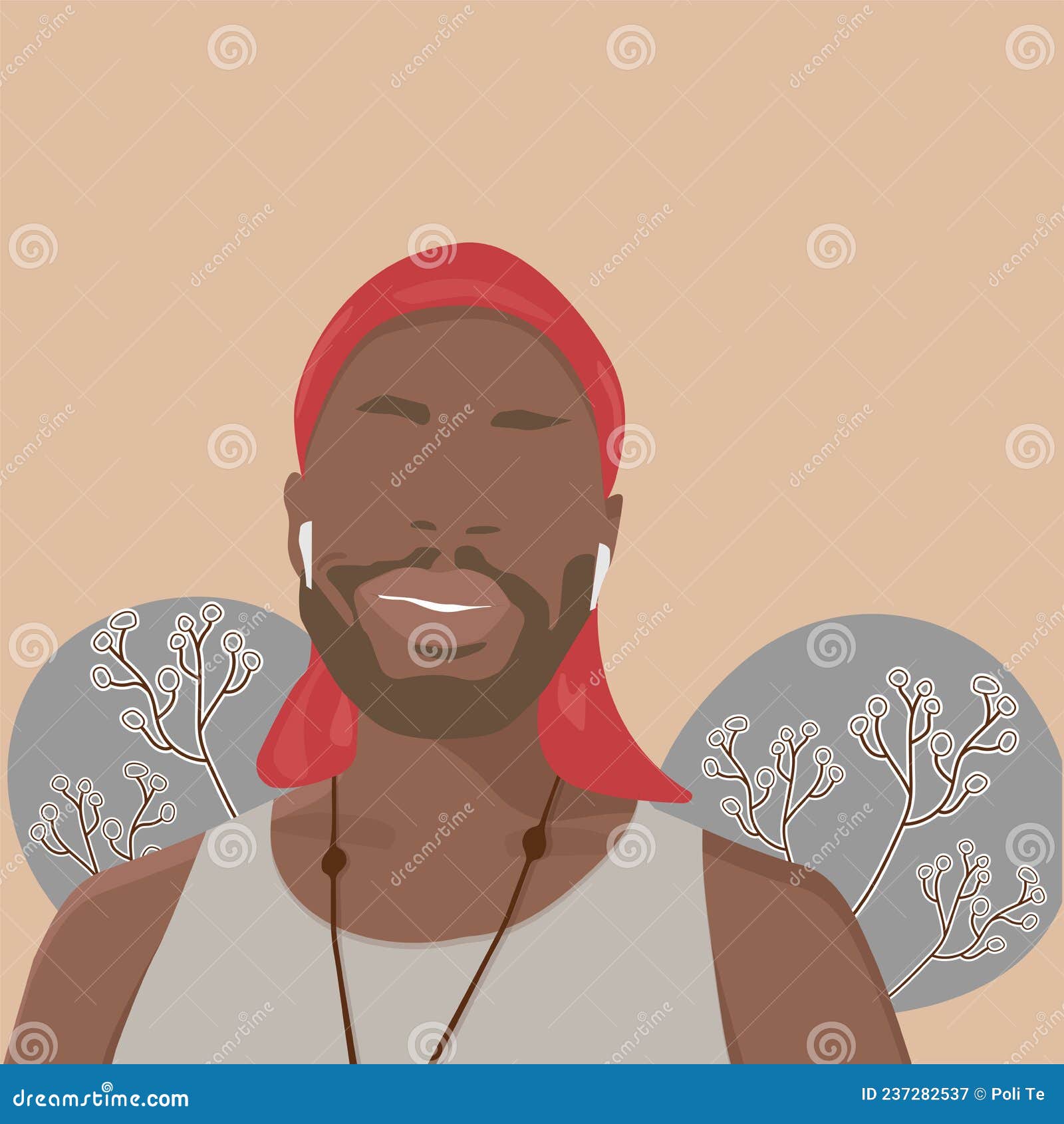 Black Boy Faceless Style in the Good Mood Stock Vector - Illustration ...