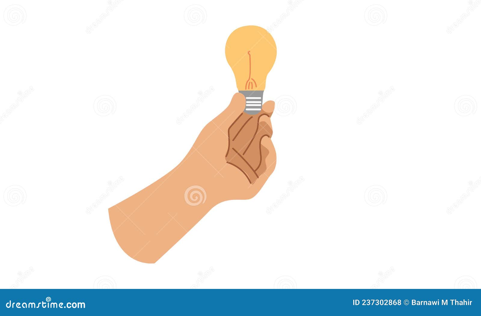 Vector Illustration of Hand Holding Light Bulb Stock Vector ...