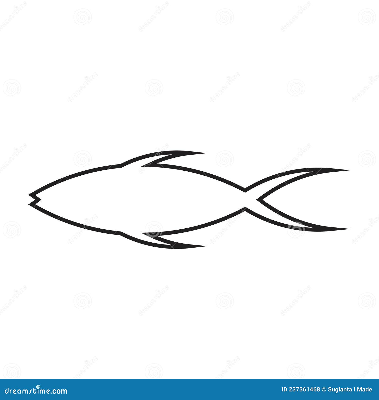 Line art fish icon vector stock vector. Illustration of forward - 237361468