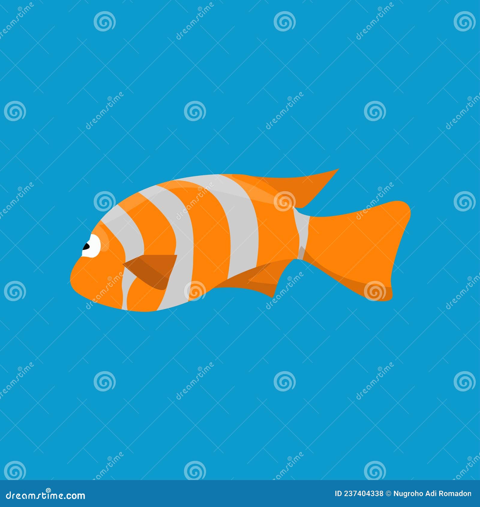Beautiful Algae Eating Fish Stock Vector - Illustration of flatedesign ...