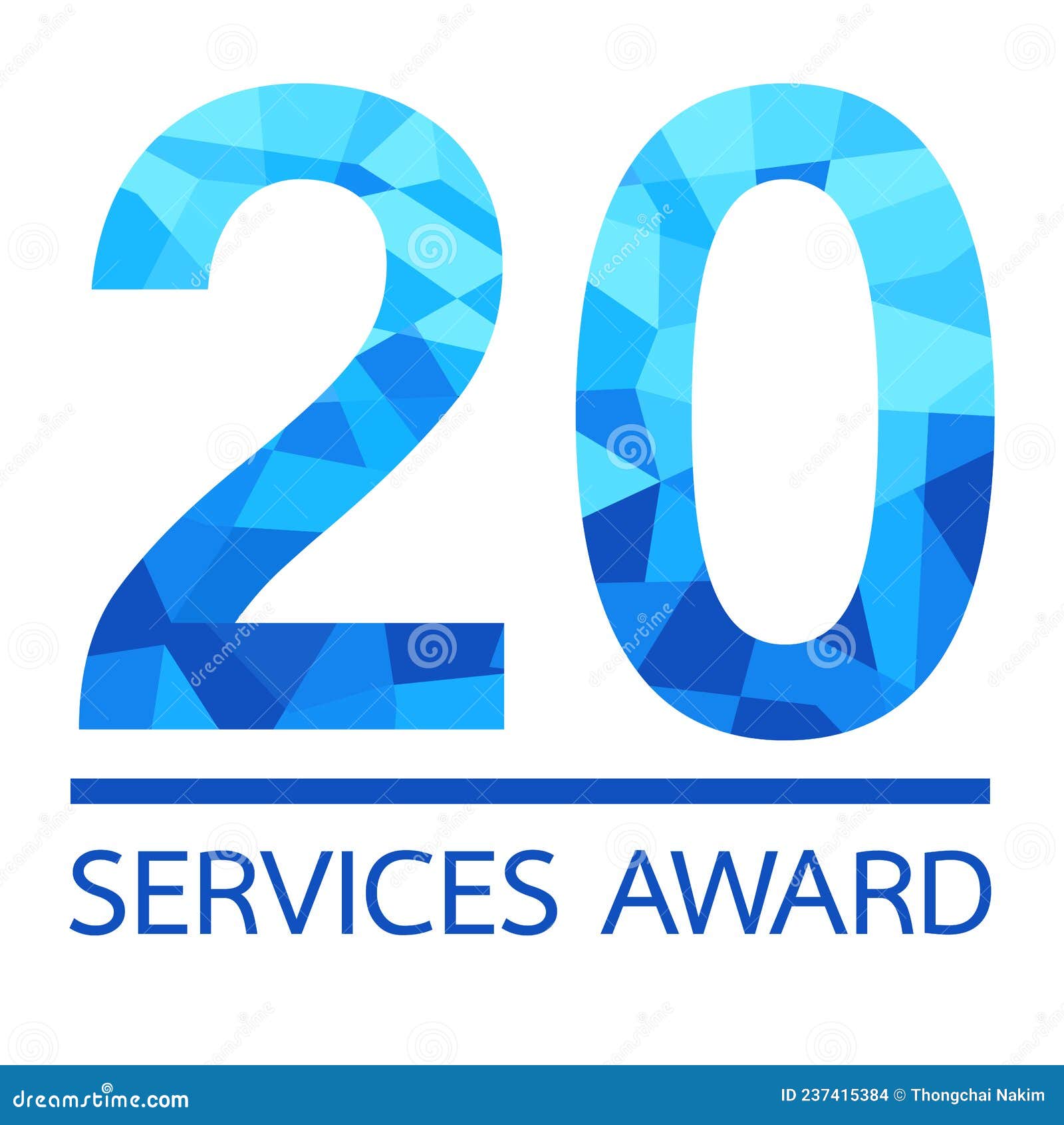 Logo Background of Twenty Year of Service Award. Polygon Pattern of ...