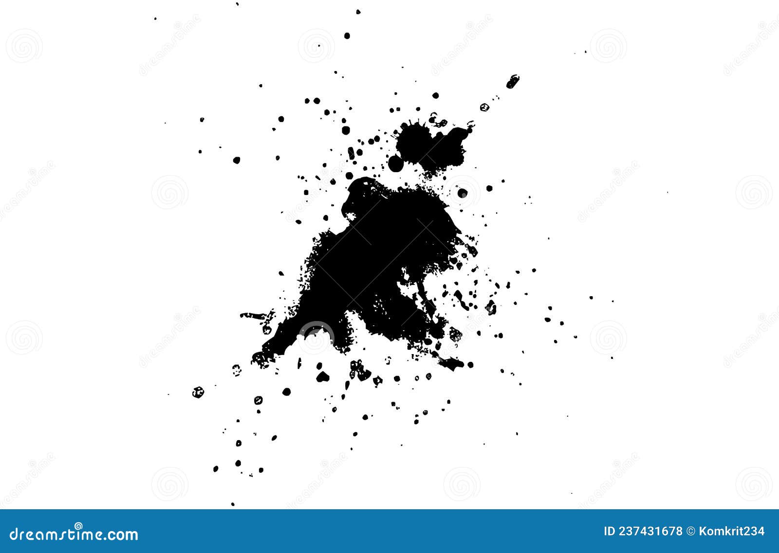 Splatter Black Ink Splash Water Painting on White Background Stock ...
