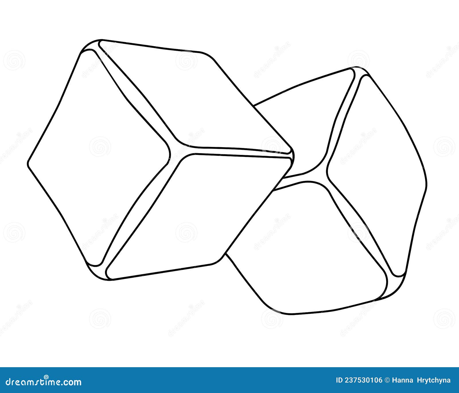 Ice Cubes for Drinks - Vector Linear Illustration for Coloring, Logo or ...