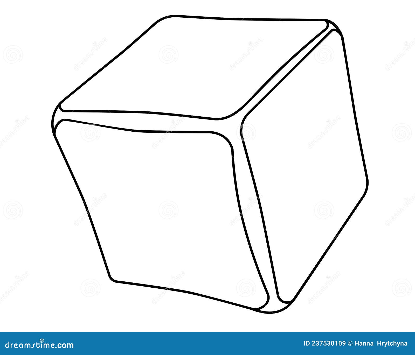 Ice Cube For Drinks - Vector Linear Illustration For Coloring, Logo Or ...