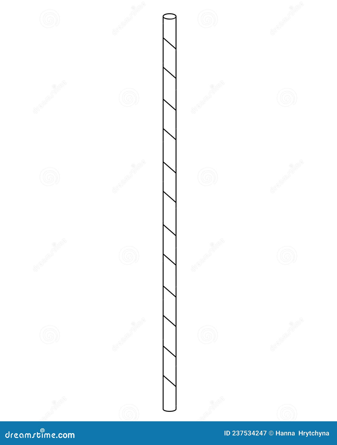 Drinking Straw, Straight Striped - Vector Linear Illustration for ...