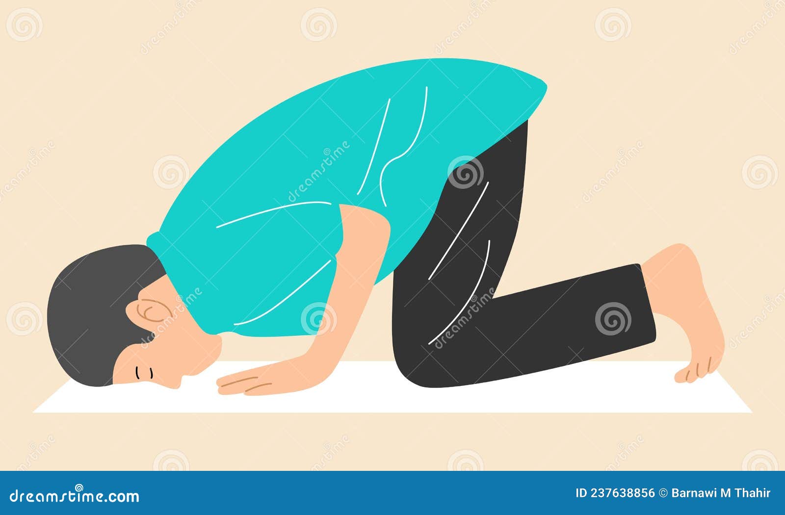 Muslim Man Doing Adzan For Prayer Call In Podium With Microphone In ...