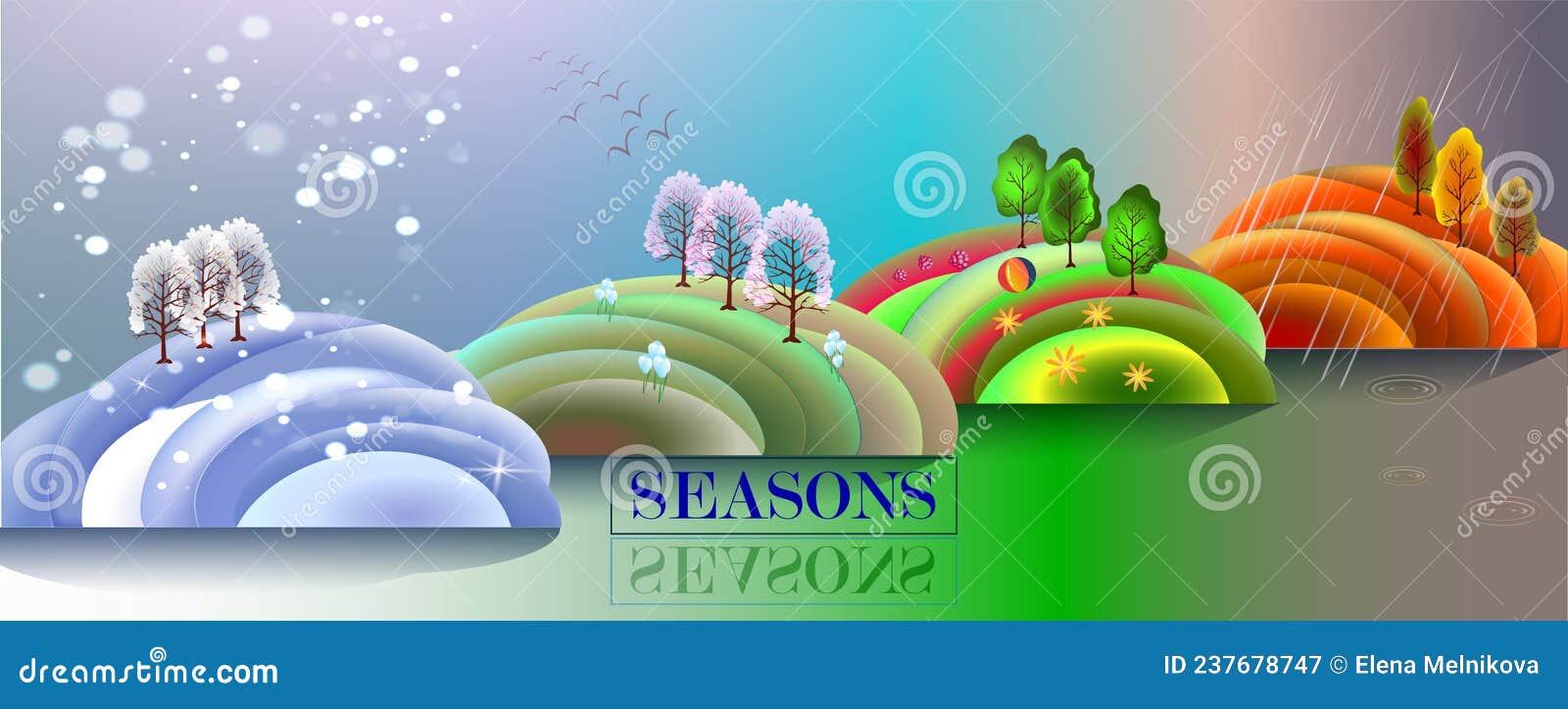 Abstract Decorative Background Seasons. Stock Vector - Illustration of ...