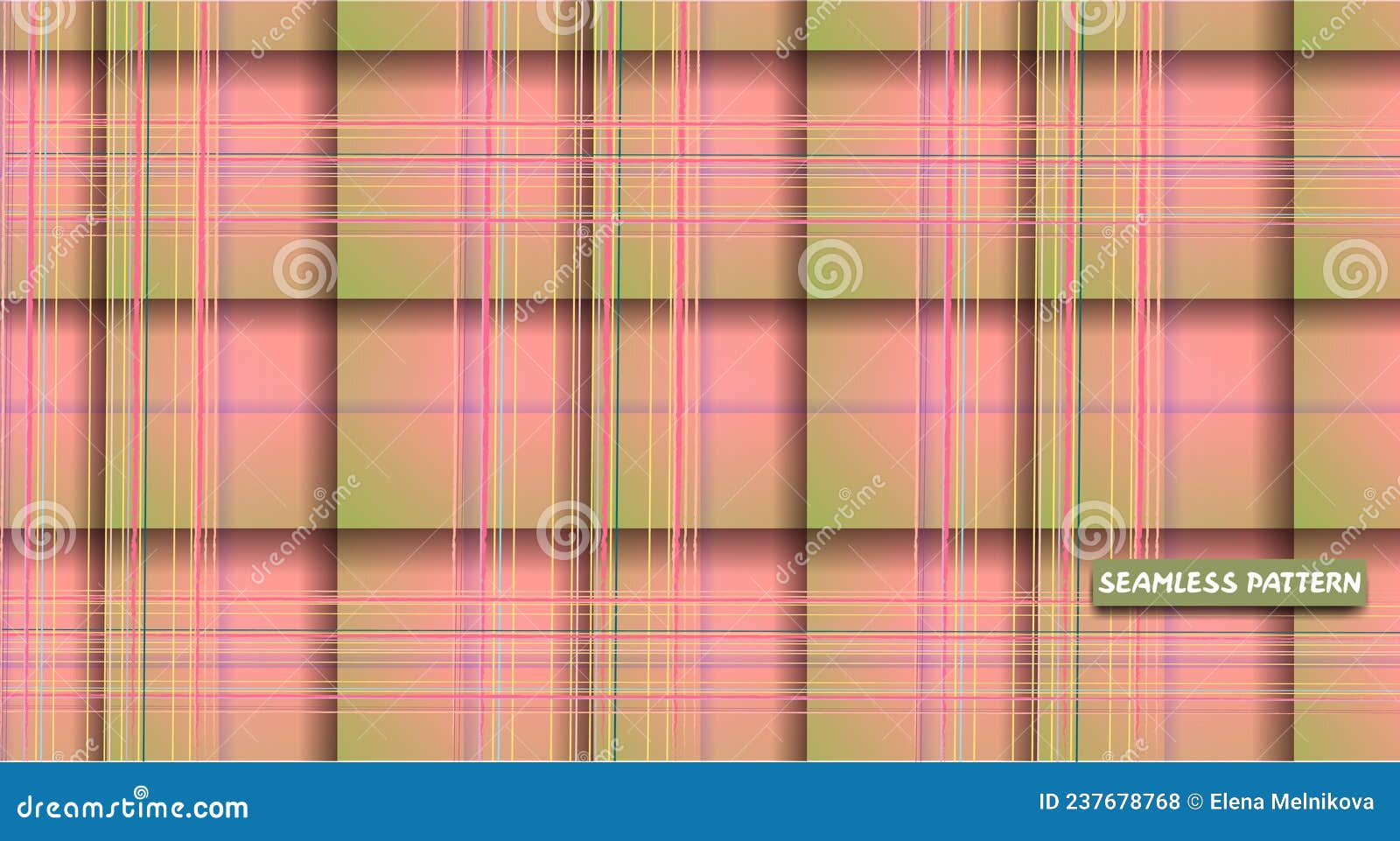 Seamless Checkered Fabric Pattern. Combination of Trendy Colors Stock ...