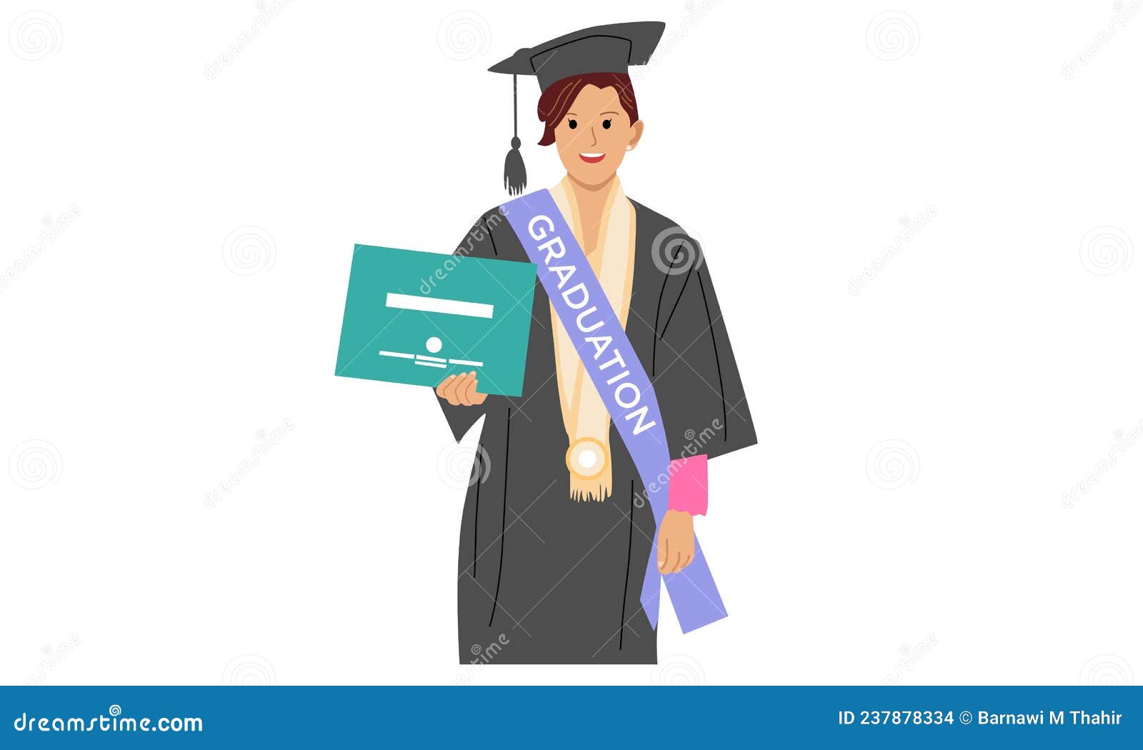 Graduation woman stock vector. Illustration of celebration - 237878334