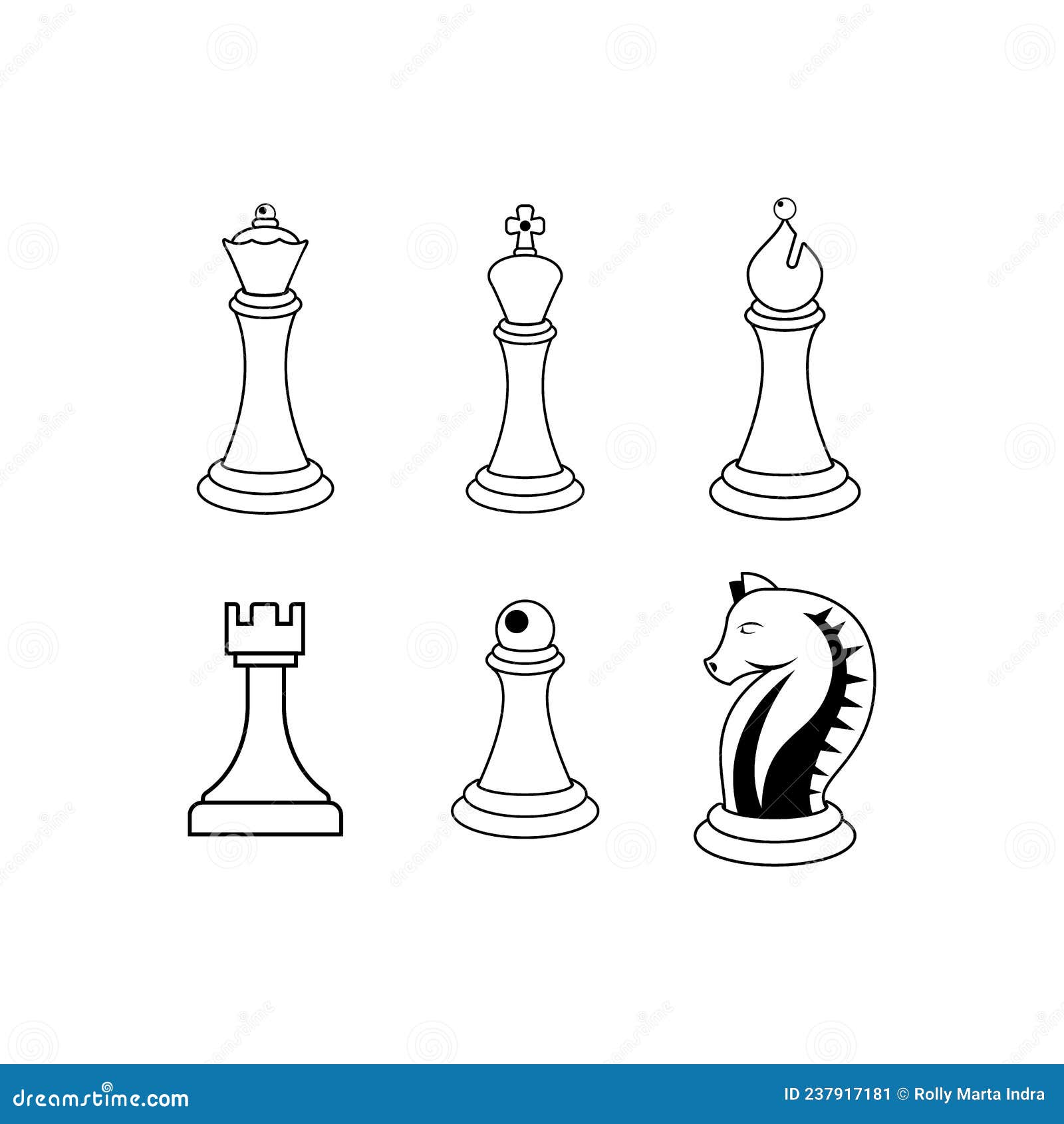 Chess. Vector Illustration of a Chess Pawn. Kings, Queens, Rooks ...