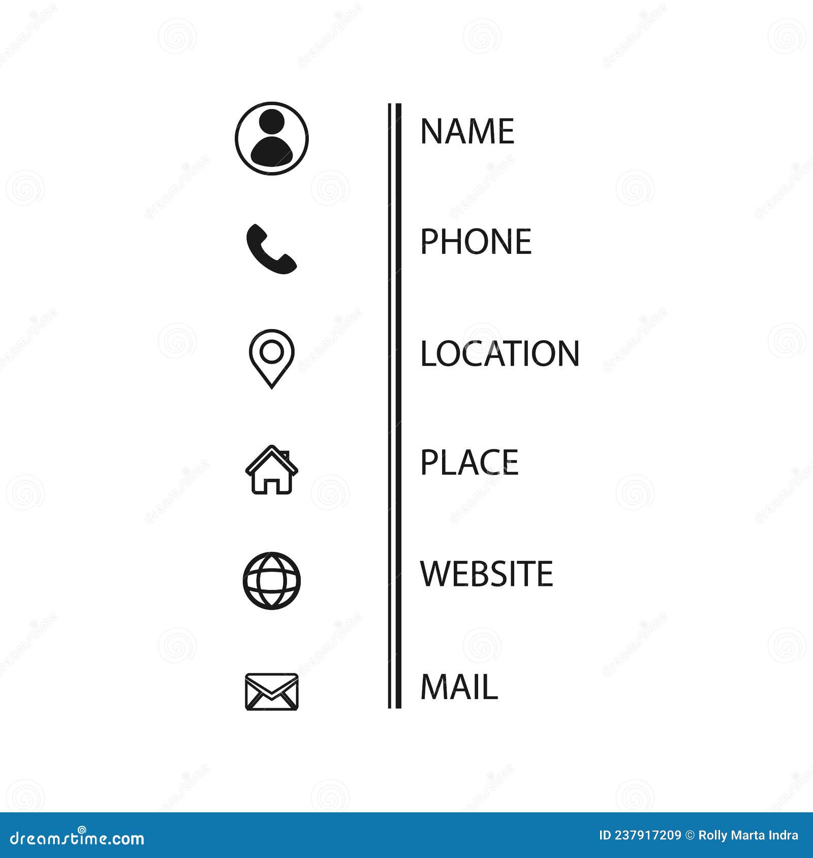 Business Card Icon Set. Vector Minimal Symbols. for Apps and Websites ...