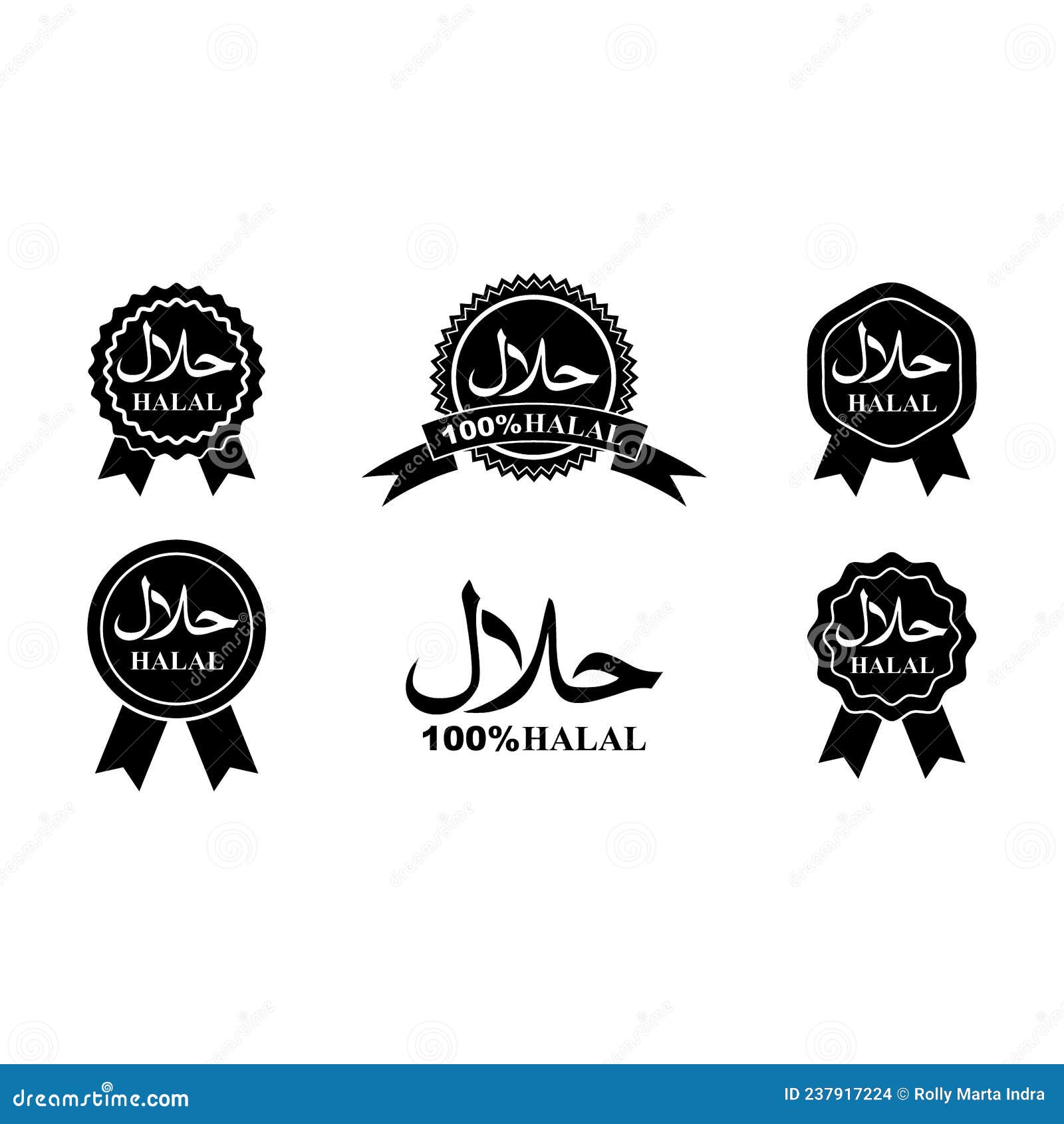 Halal Logo Vector, Halal 100 Food Emblem .Certificate Tag. Food Product ...