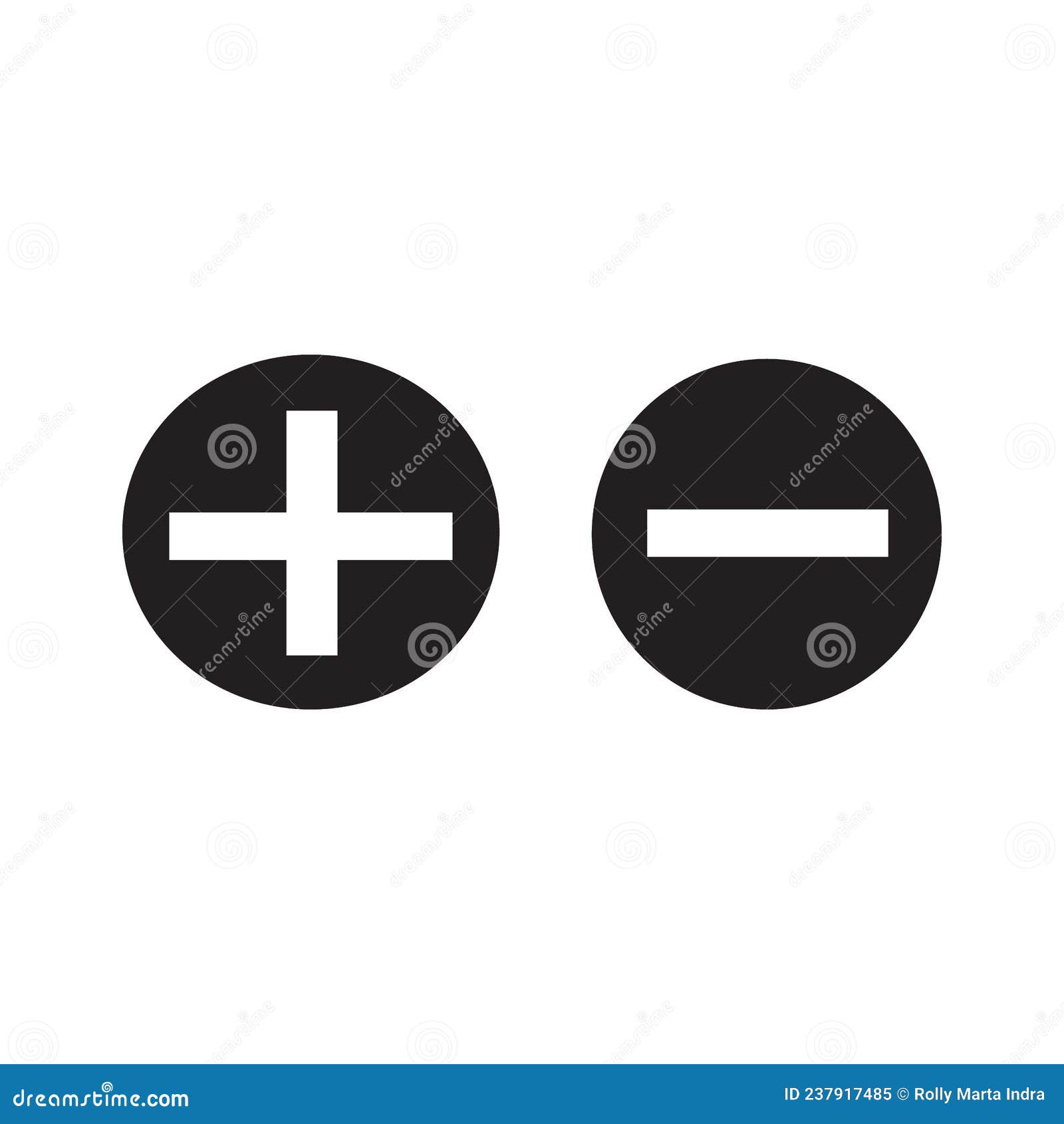 Plus and Minus Buttons. Simple Vector Illustration, Sign for Volume ...