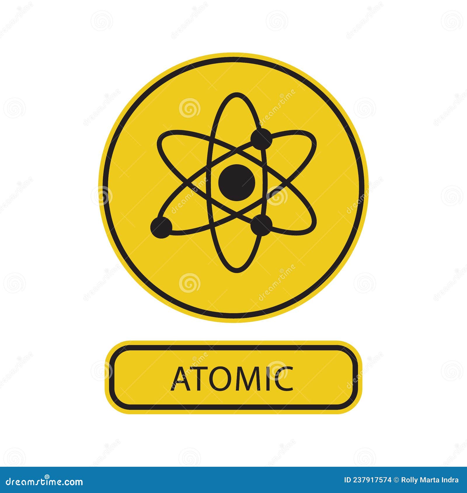 Danger Warning Circle Yellow Sign. Atomic Sign Vector Icon. Isolated On ...