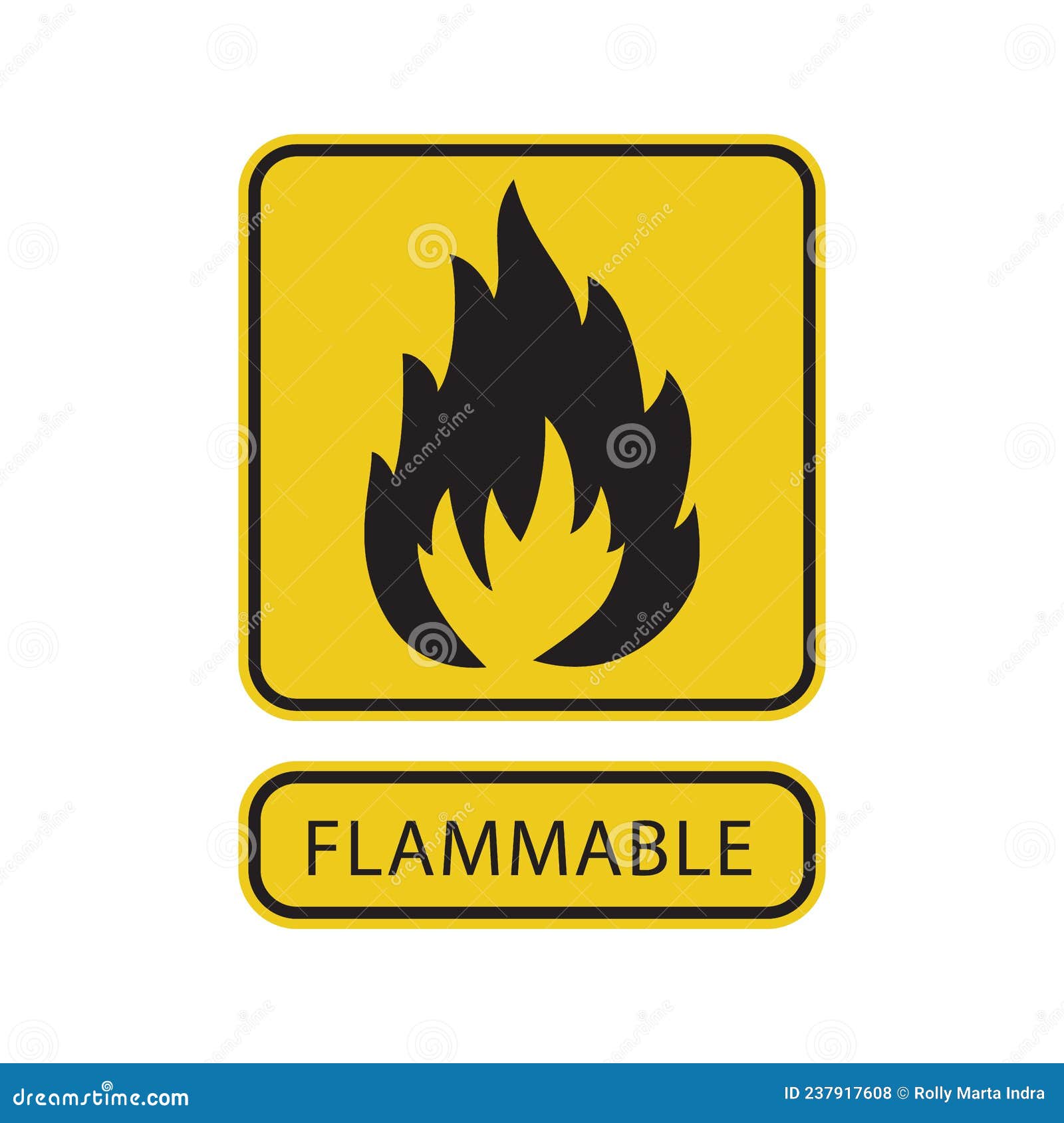 Danger Warning Circle Yellow Sign. Flammable Sign Vector Icon. Isolated ...