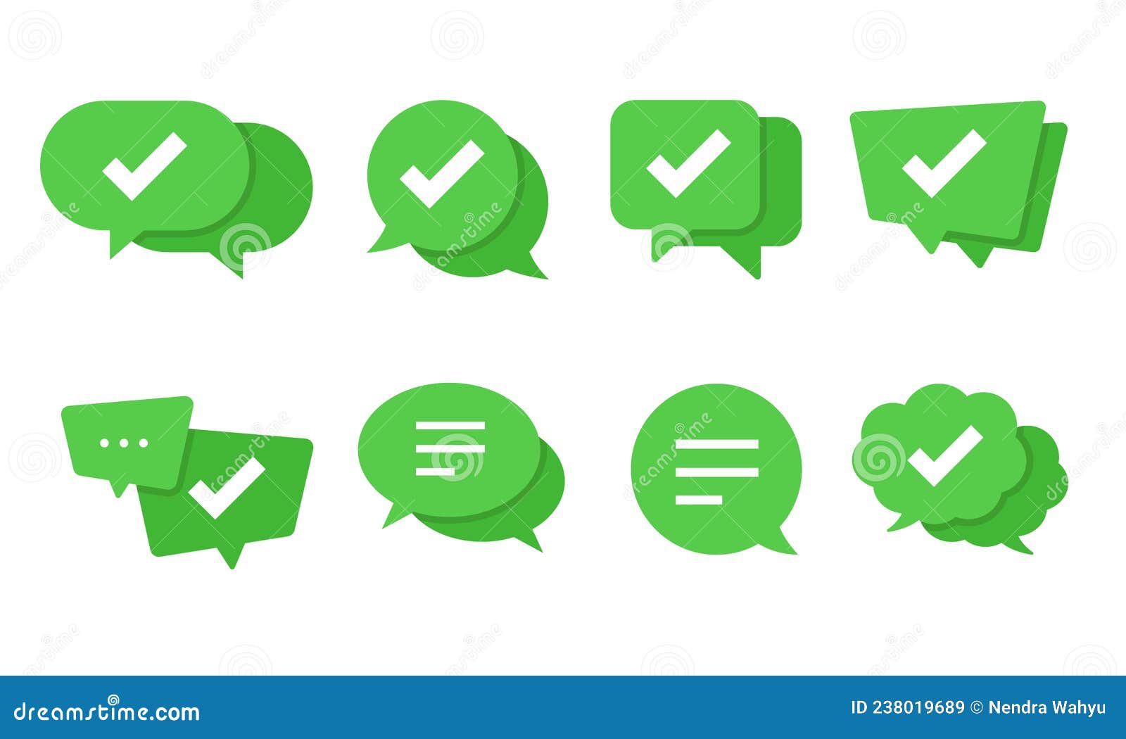 Vector Illustration of Chat Bubble with Check Mark Inside Stock Vector ...