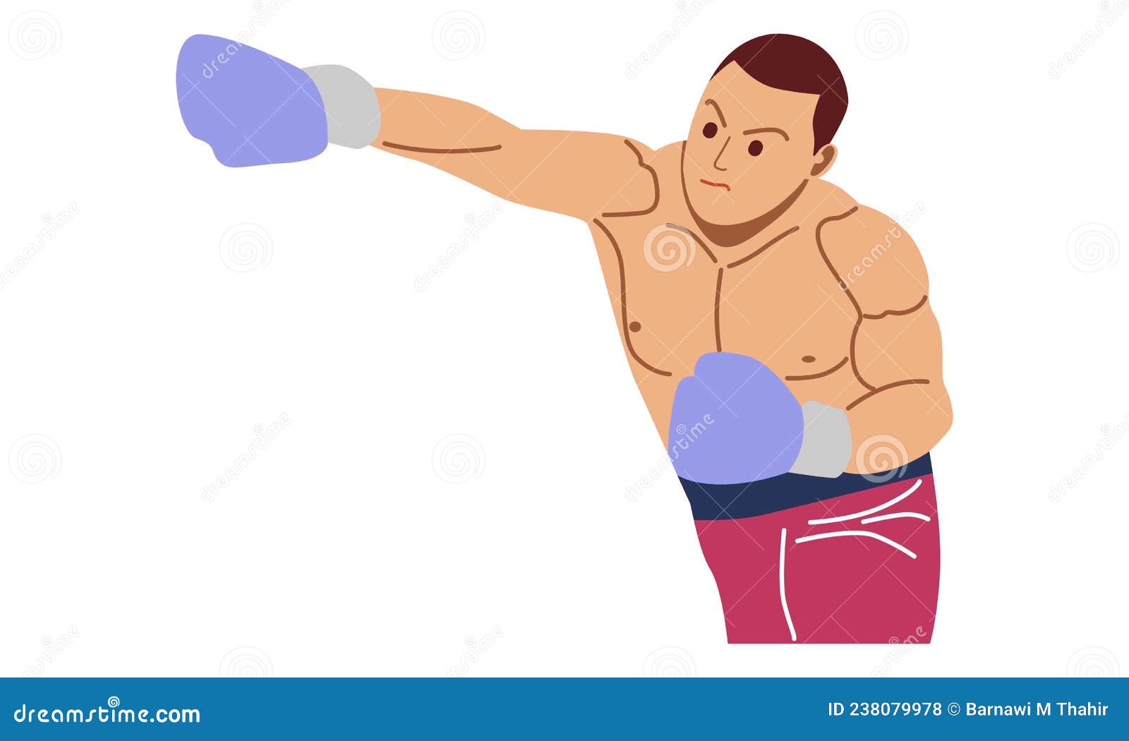 3D Boxer, Fight Stand, Back View. Stock Photography | CartoonDealer.com ...
