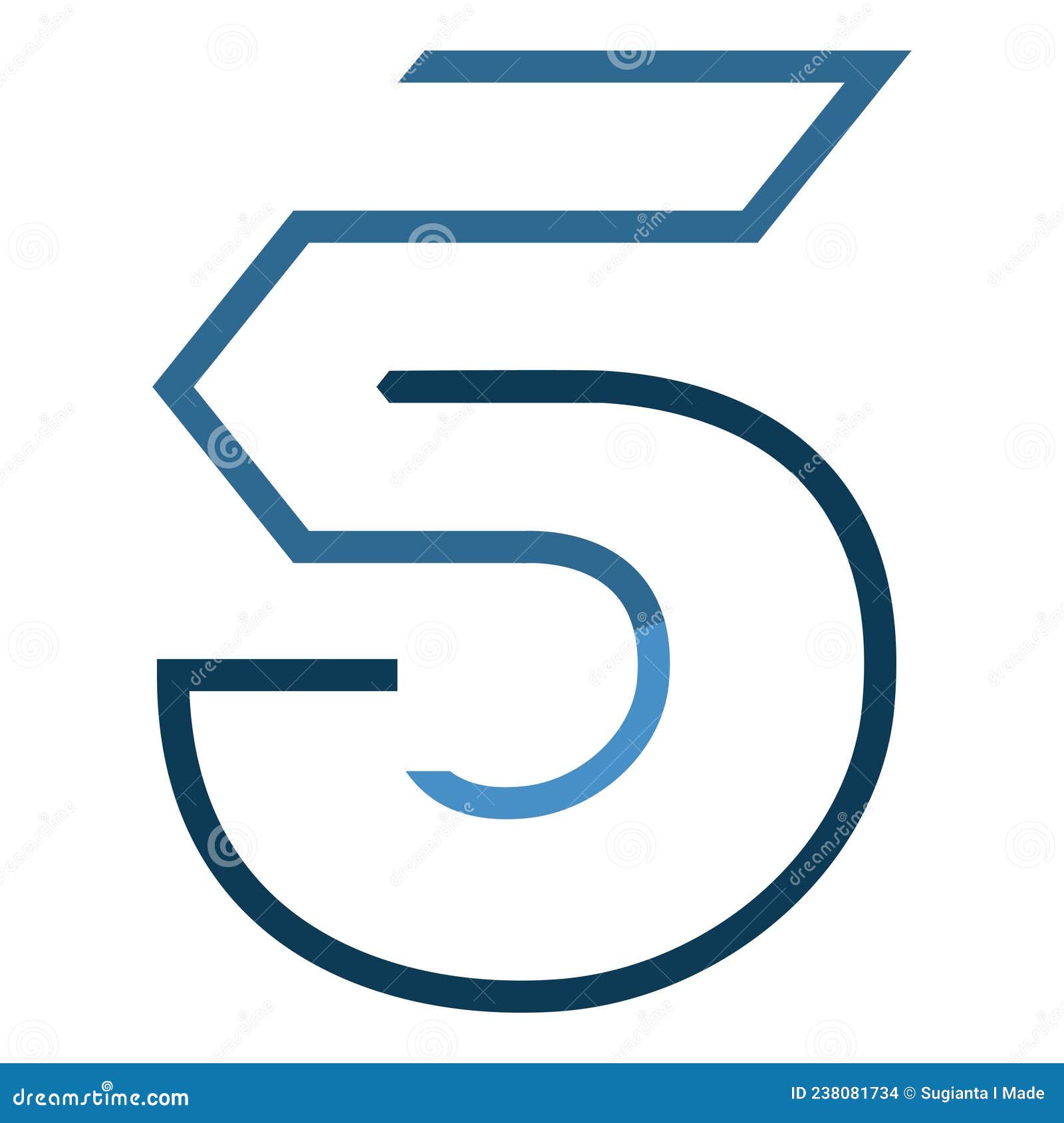 Number 5 logo vector stock vector. Illustration of capital - 238081734