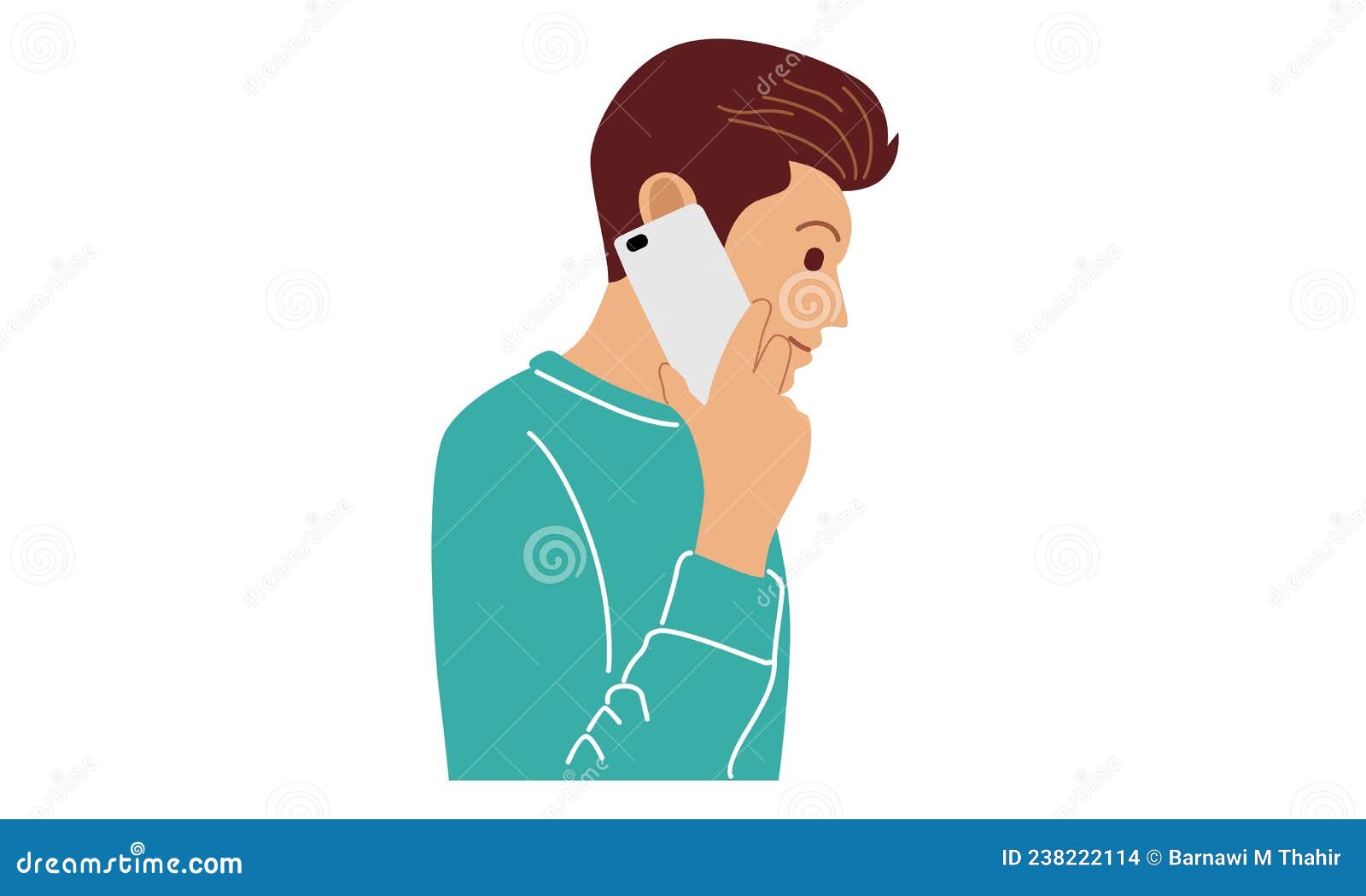 Man Using Mobile Phone To Talk To Positive Emotions, Talking on Phone ...